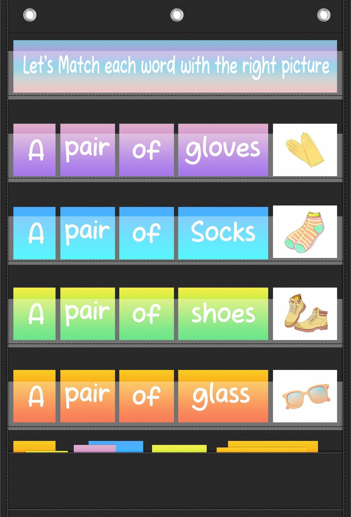 Amazon.com: Ctosree 6 Pcs Confetti Colorful Magnetic Pocket Chart ...