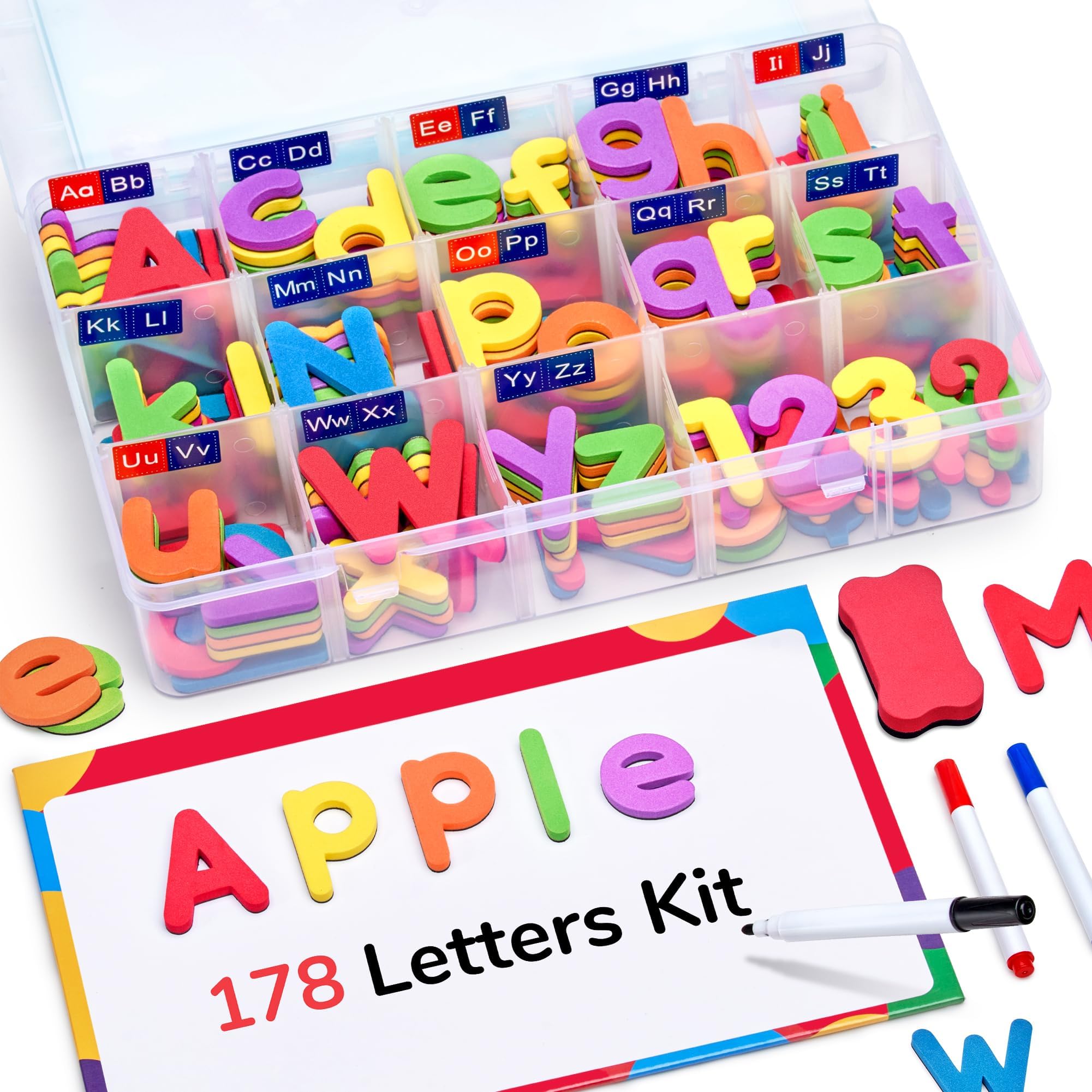 Amazon.com: Gamenote Classroom Magnetic Letters Kit 178 Pcs with Double ...