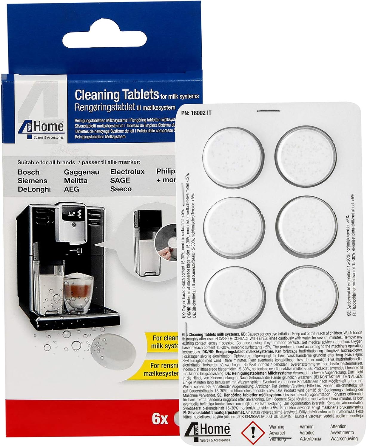 Qualtex Coffee Machine Milk System Cleaning Tablets for Bosch Siemens ...