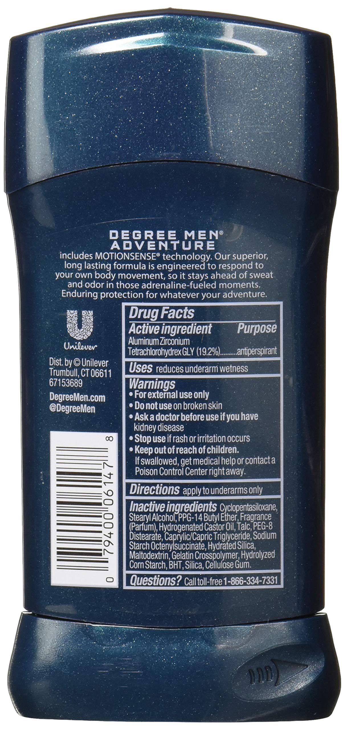 Degree Men Adventure Deodorant Barcode