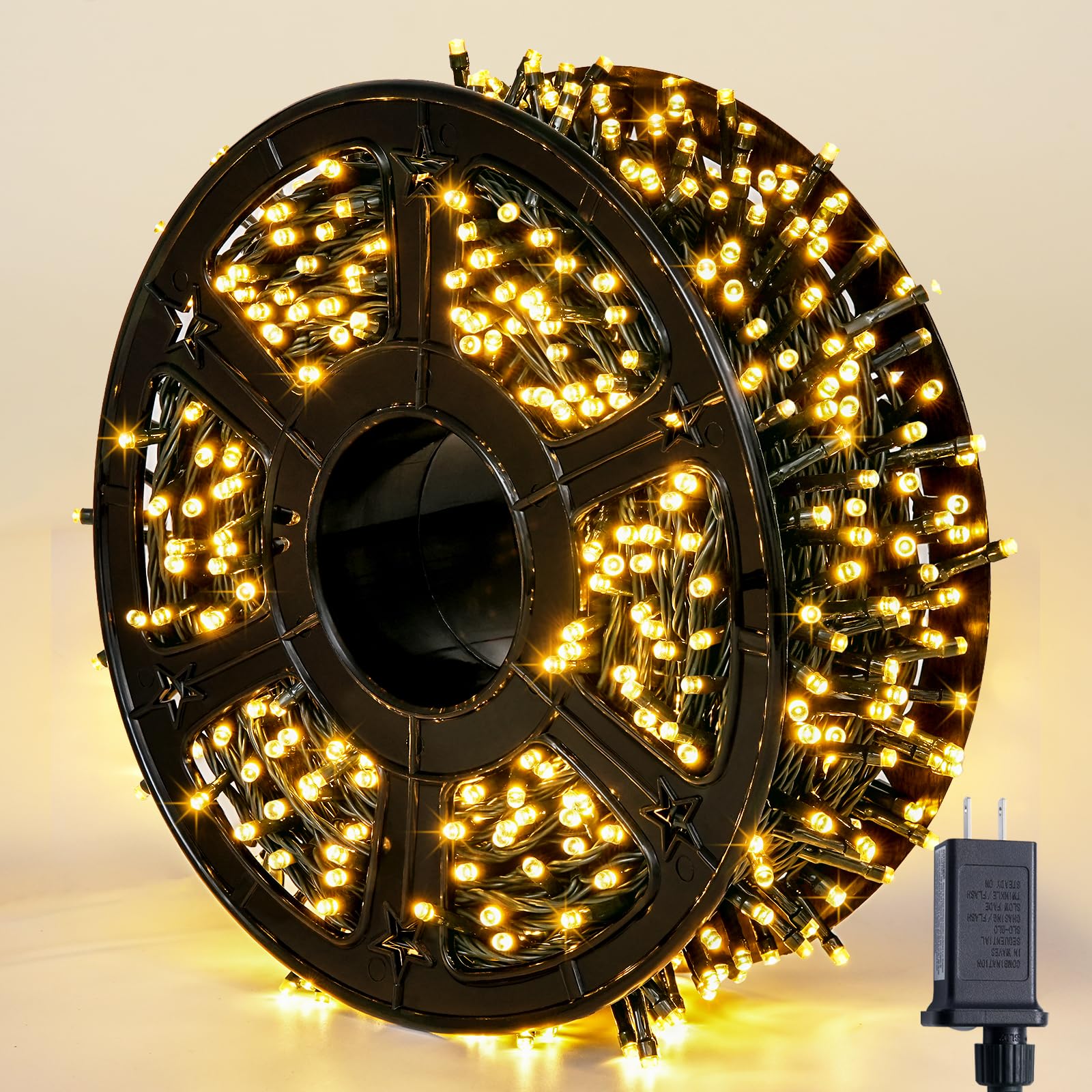 JMEXSUSS 272ft 800 LED Outdoor Christmas Lights, 8 Modes Warm White ...