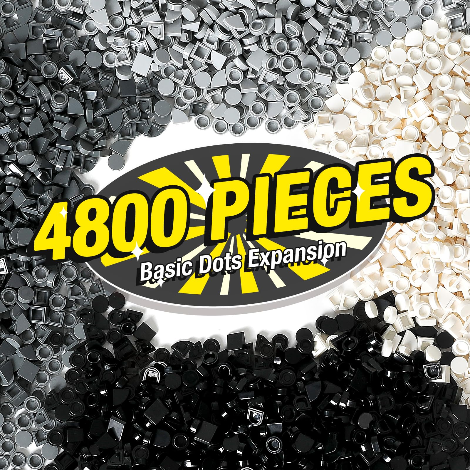 Amazon.com: MANNIDOO 4800 Pieces Flat Parts and Pieces, 4 Sizes Classic Pixel Art DIY Dots ...