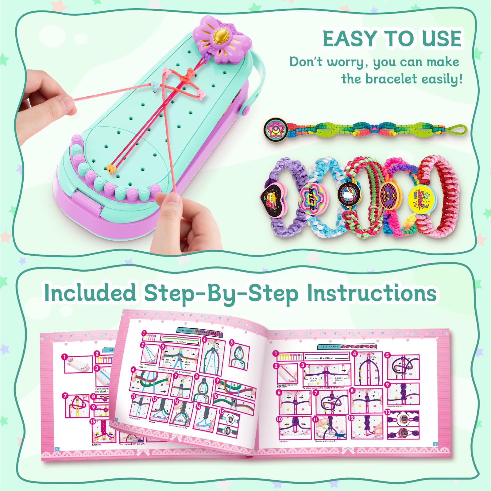 Snapklik.com : Friendship Bracelet Making Kit For Girls - DIY Bracelets ...