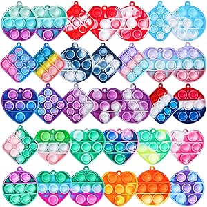 Amazon.com: OUTMONLY 33 PCS Mini Push Pop Sensory Fidget Toys,Stress ...