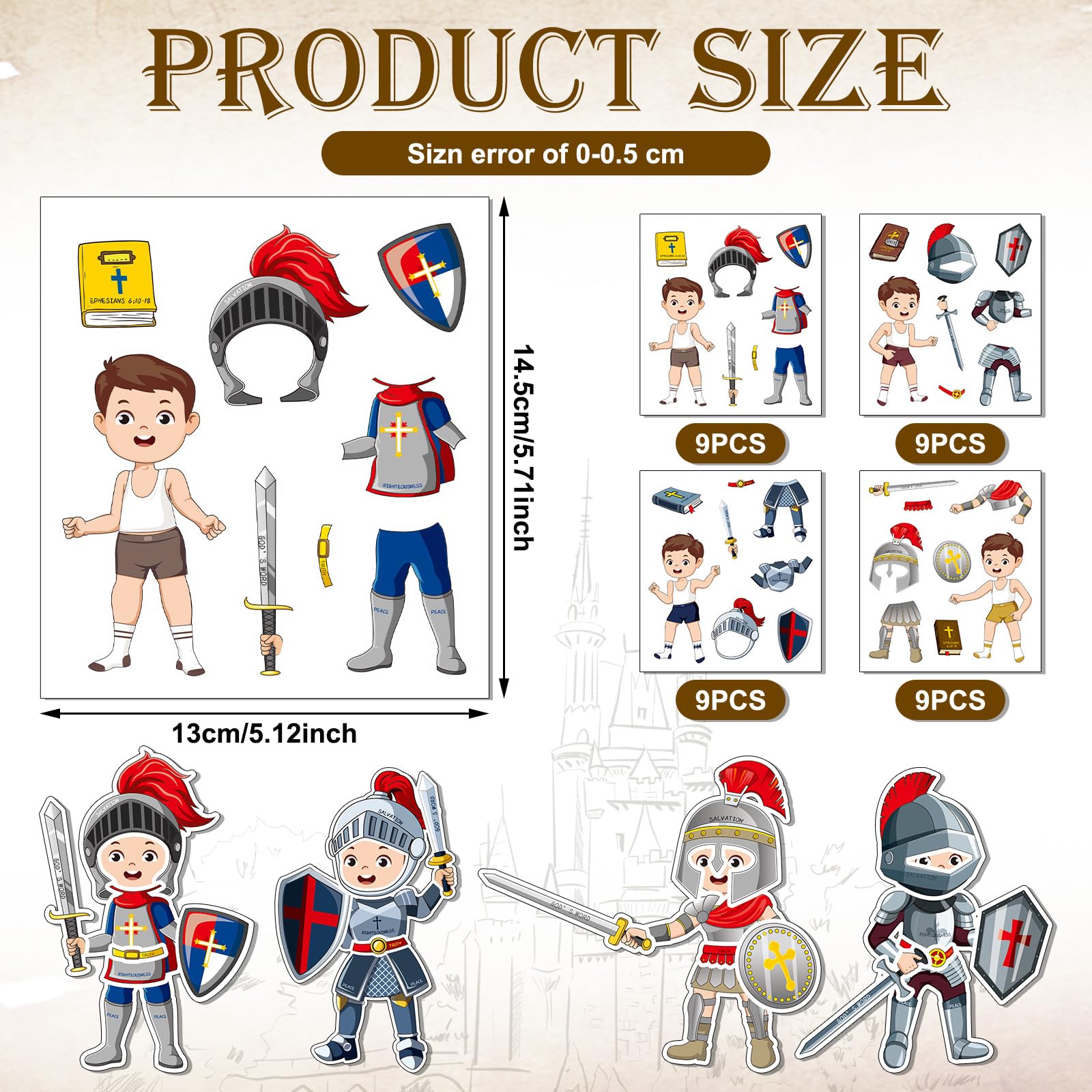 Snapklik.com : 192 Pcs Armor Of God Stickers Craft Kit For Kids ...