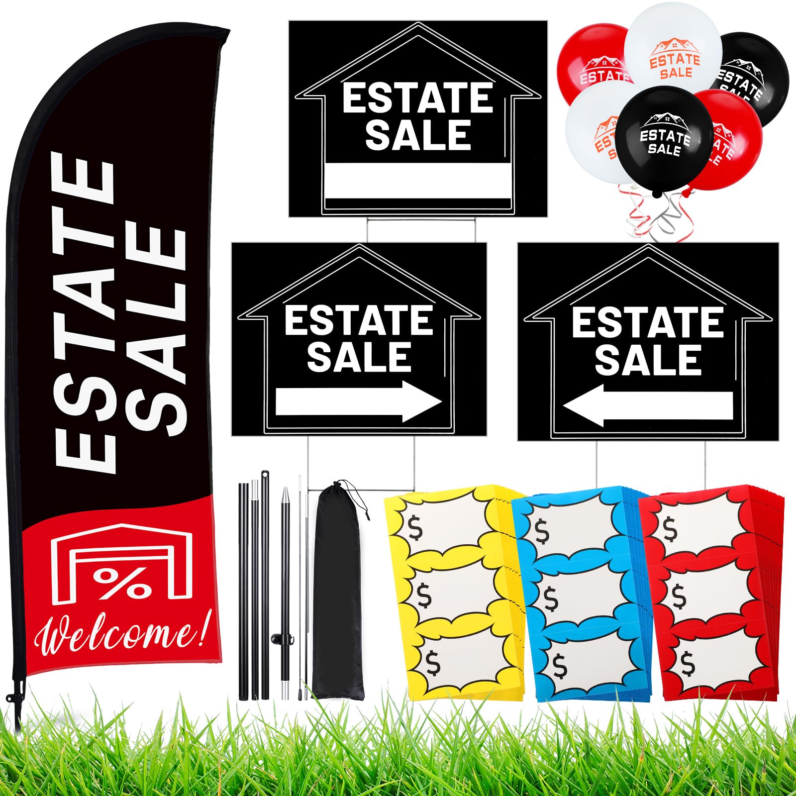 Amazon.com : Buryeah Estate Sale Signs Set, 1 Pack Estate Sale Flag ...