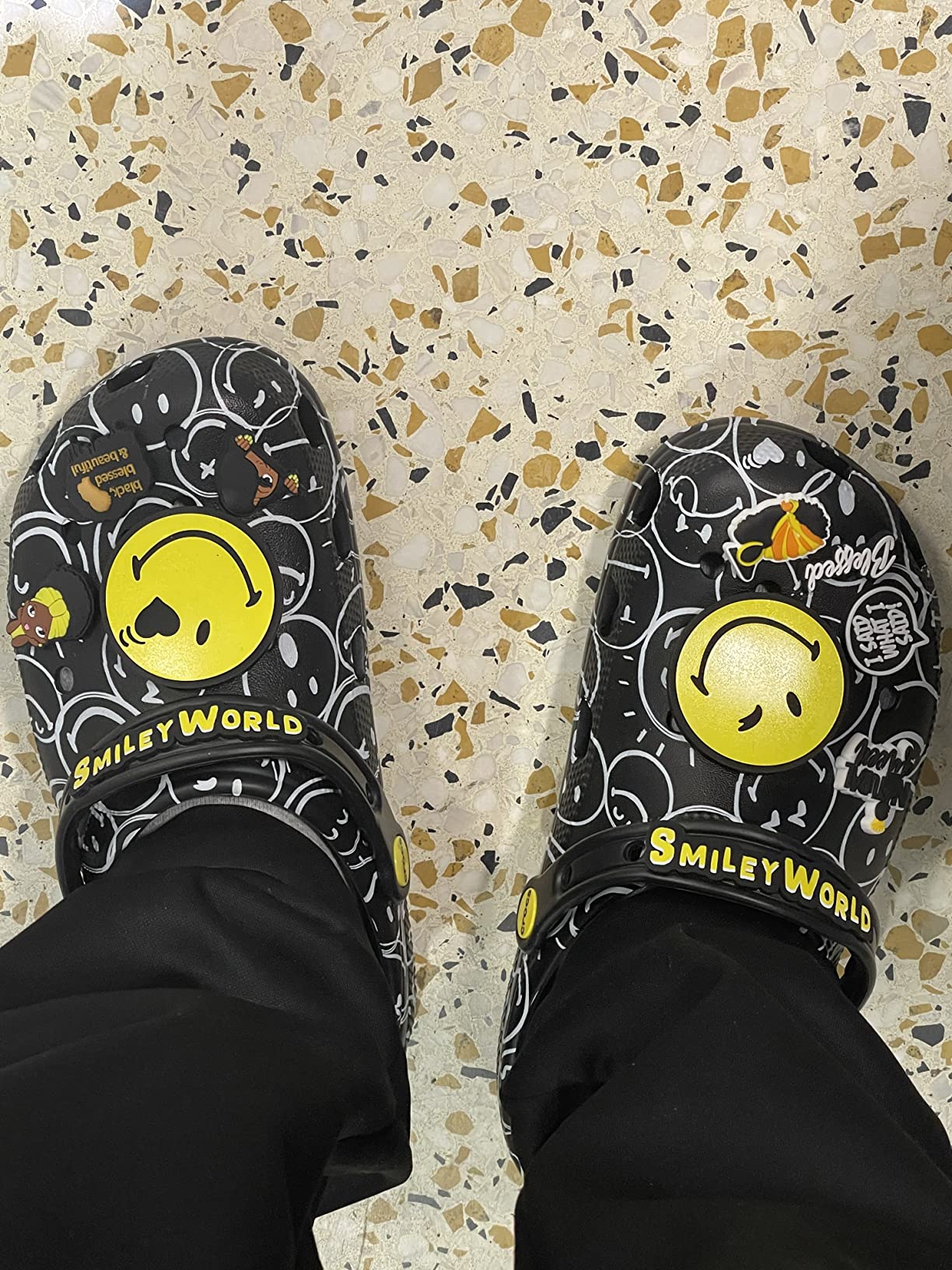 Amazon.com | Crocs Unisex-Adult SmileyWorld Classic Clog | Mules & Clogs