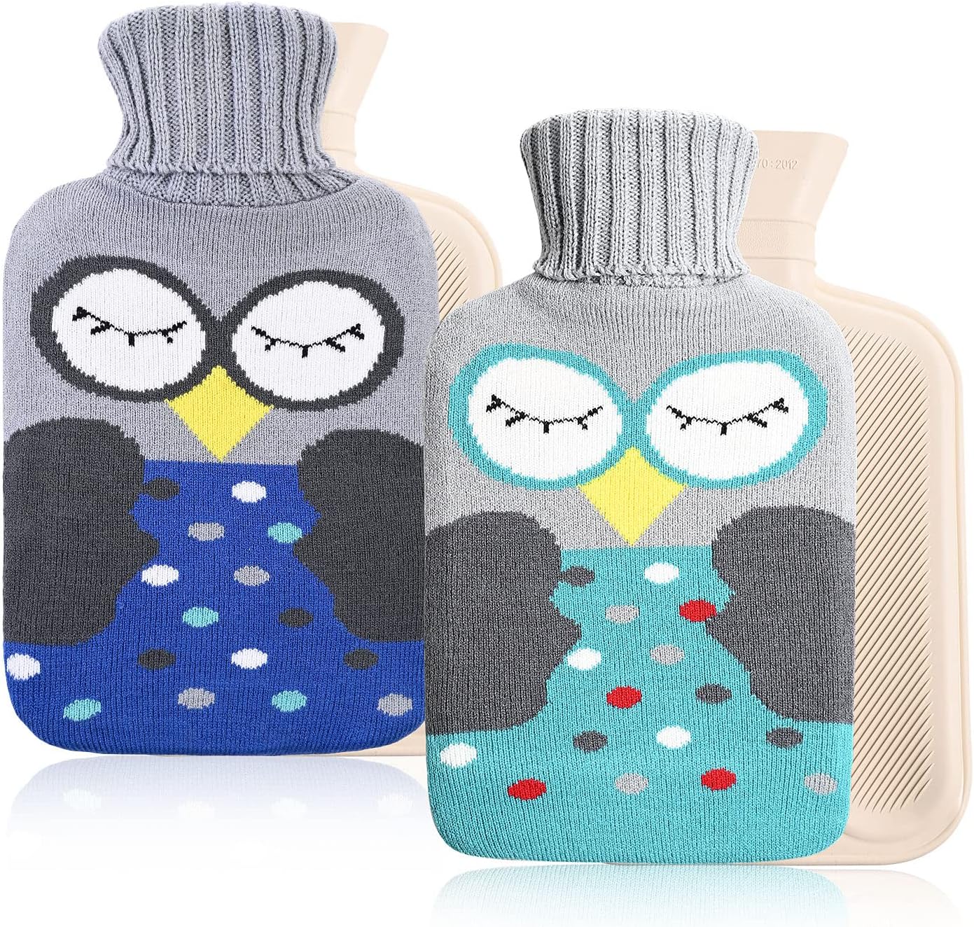Hot Water Bottle,Goomp 2 Pack 2 Litre Hot Water Bottle with Cover ...