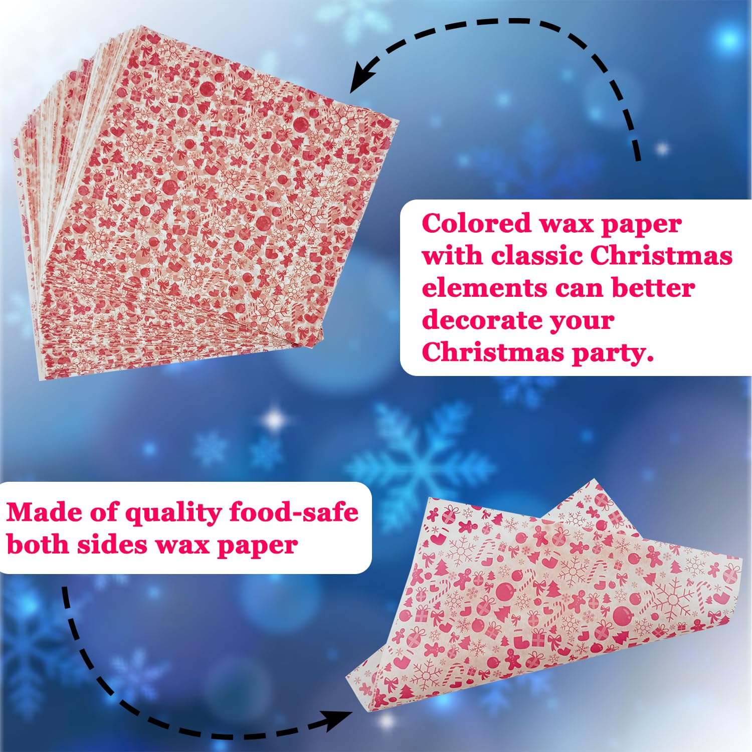 Snapklik.com : CAMKYDE 100 Pcs Christmas Wax Paper Sheets For ...