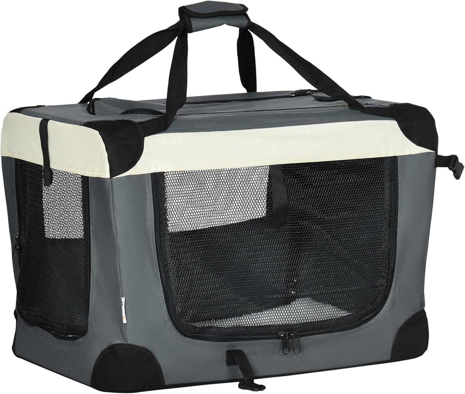 PawHut 60cm Foldable Pet Carrier Cat Bag, Portable Kitten Carrier, Pet ...