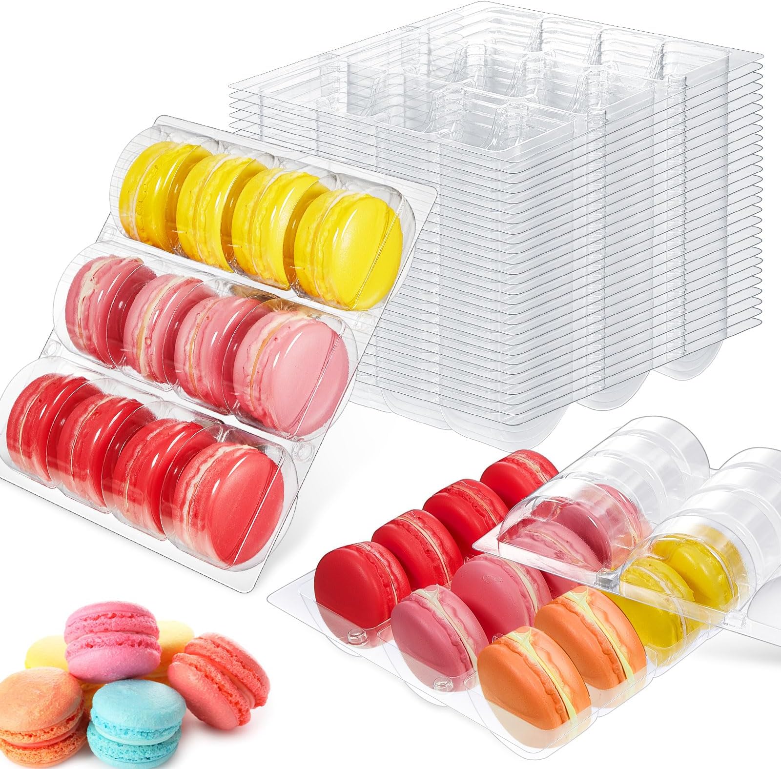 Amazon.com: Pastry Chef's Boutique Clear Macarons Packaging for 3 ...