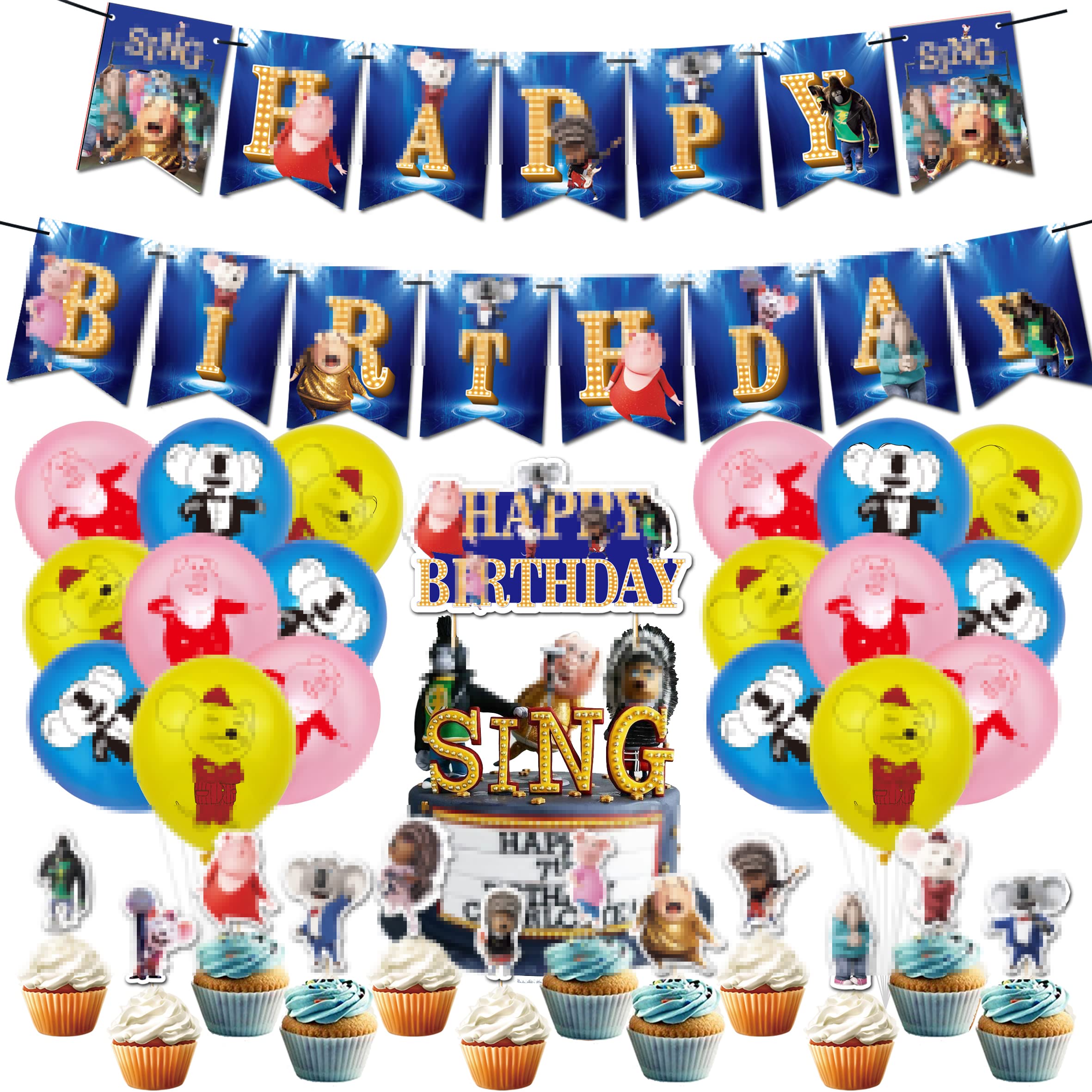 Sing 2 Birthday Party Supplies Birthday Decorations Set Includes Banner ...