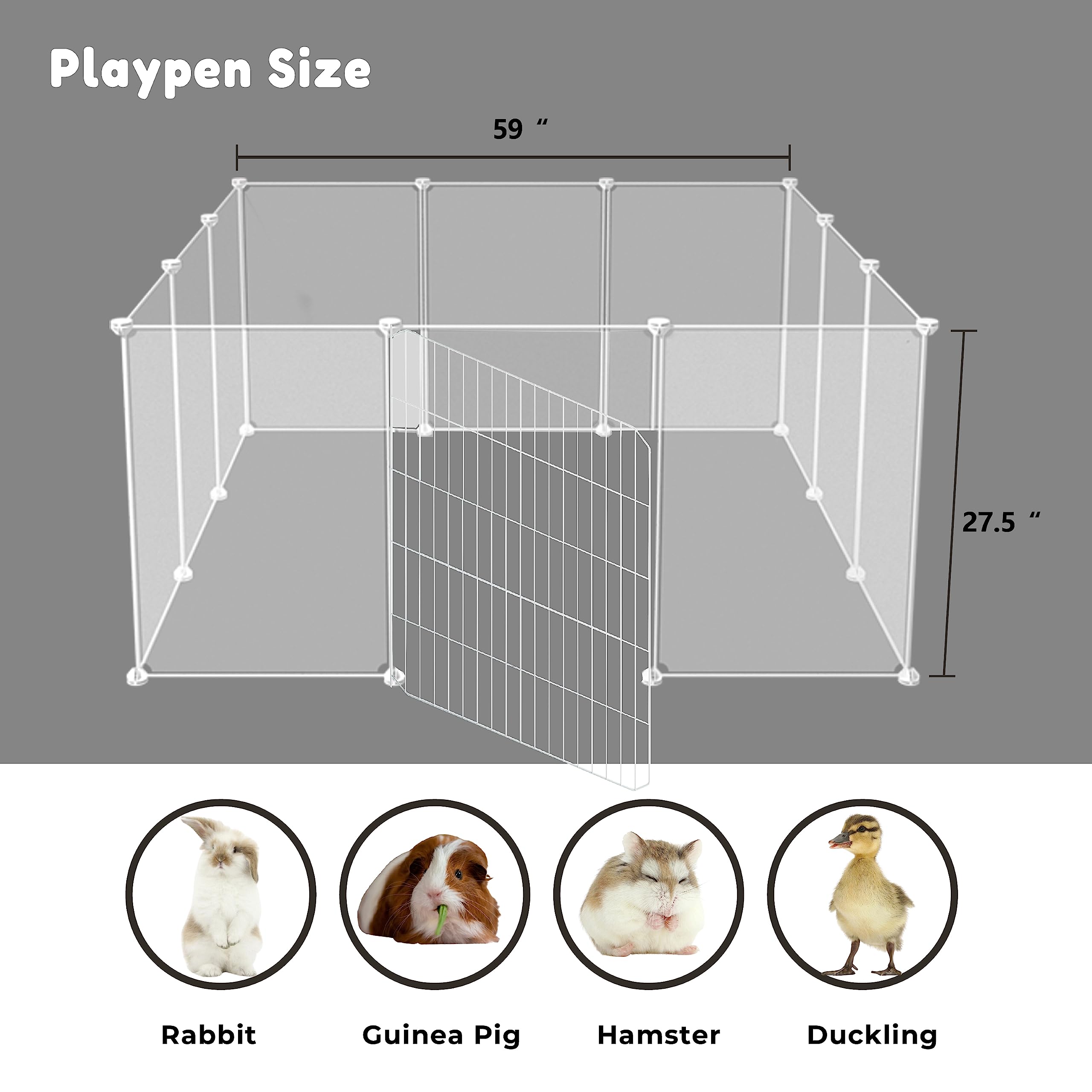 ALLISANDRO Small Pet Playpen, Door Design Small Animal Cage for Indoor ...