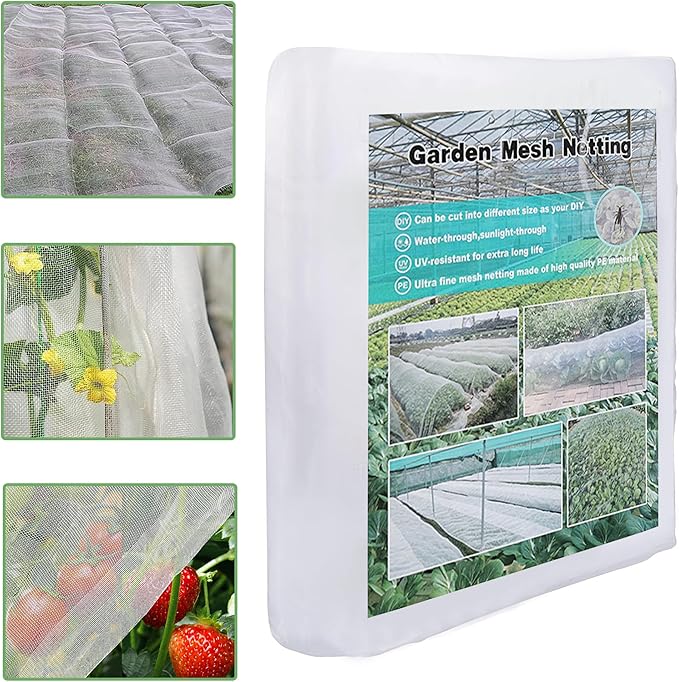 Garden Mesh Barrier, 3MX15M Fine Netting Pest Barrier Bird Net Yard ...