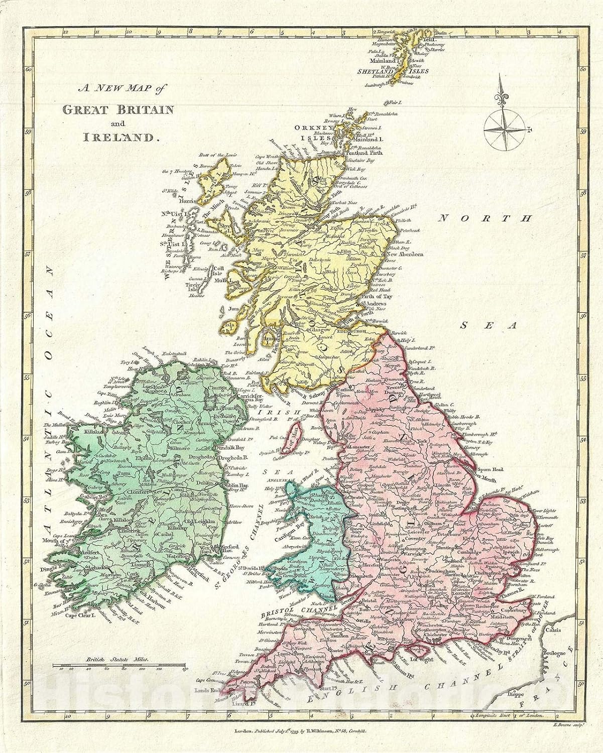 Amazon.com: Historic Map : The British Isles England, Scotland, Ireland ...