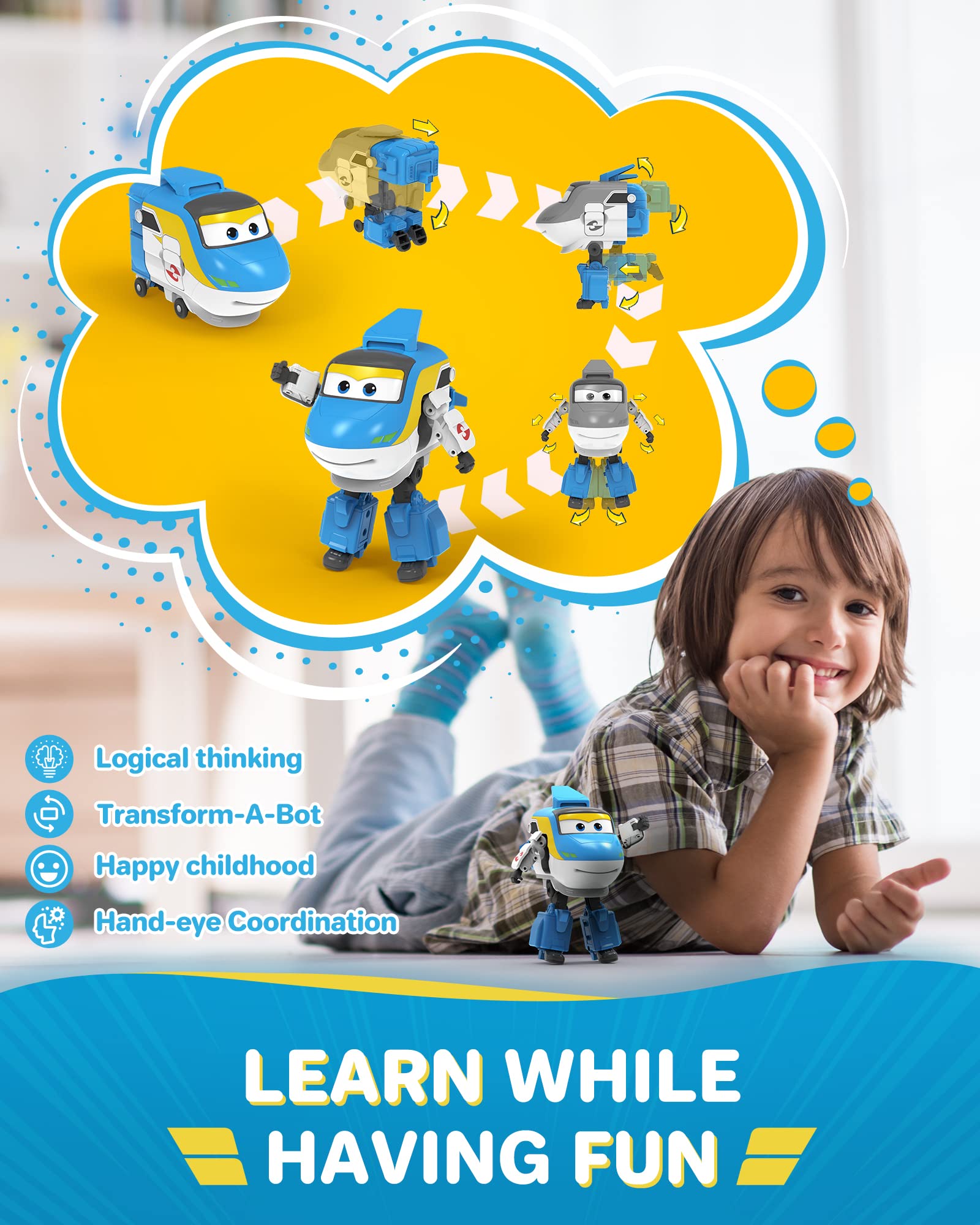 Snapklik.com : Toys, Tony Transformable Toys 5 Inch, Train Toy For Kids ...