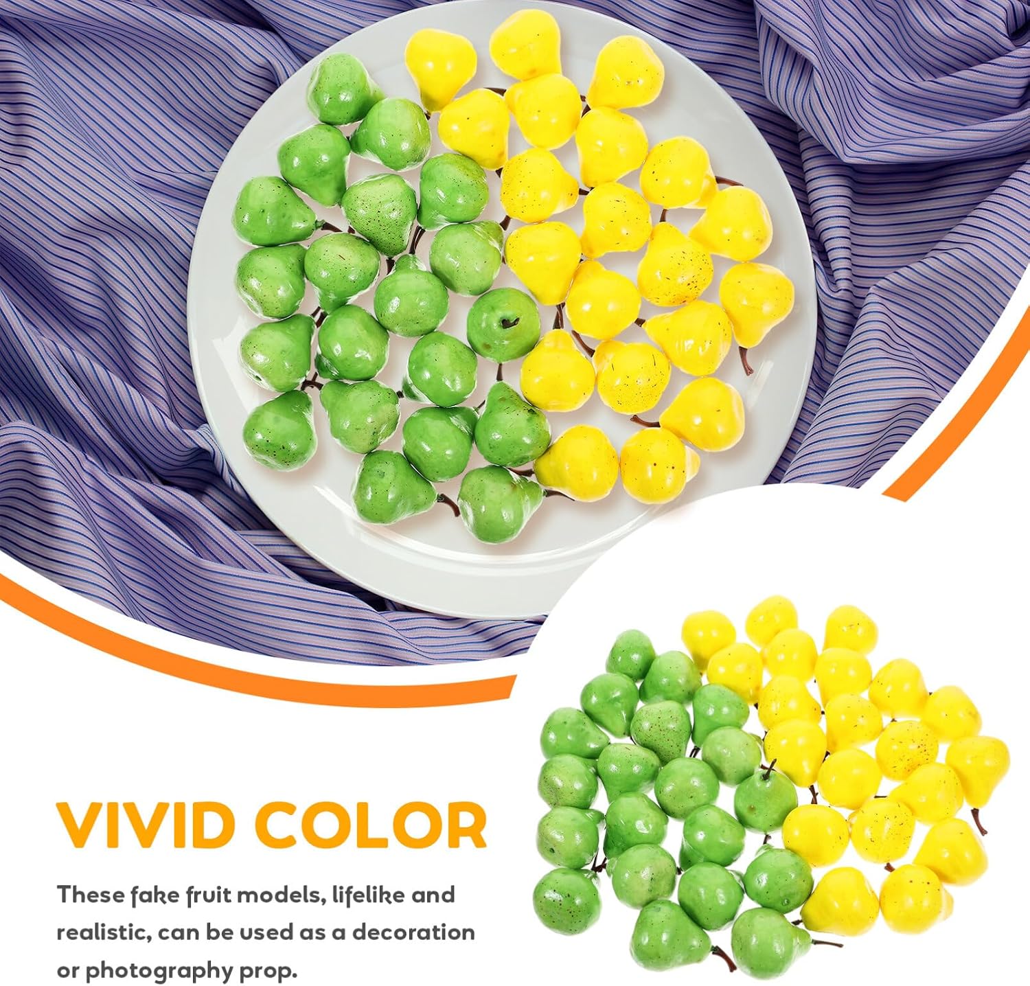 Yardwe Mini peras artificiales de fruta, 40 piezas, mini peras ...
