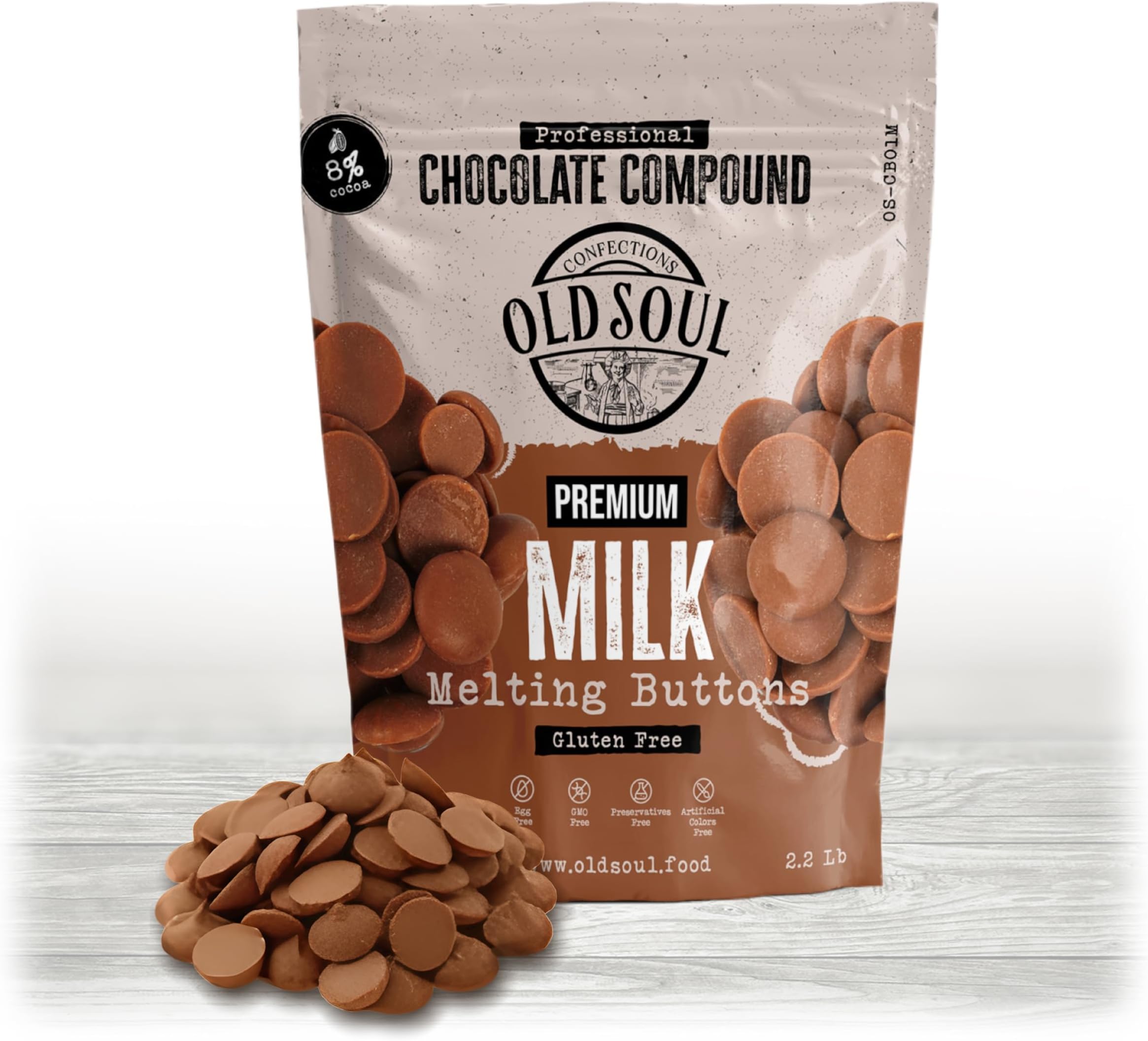 Amazon.com : OLDSOUL Chocolate Compound Buttons 2.2 lb | Milk Chocolate ...