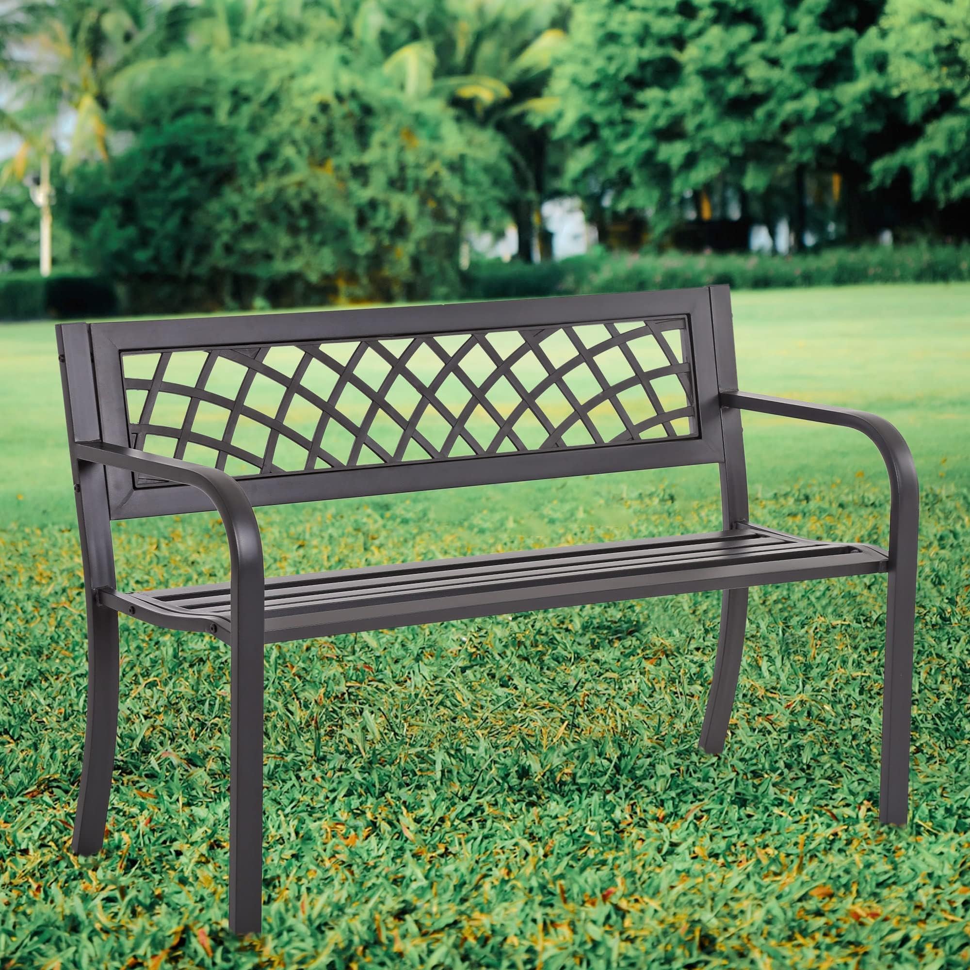 Amazon.com: Ruesleag Garden Bench,Metal Outdoor Bench Park Bench with ...