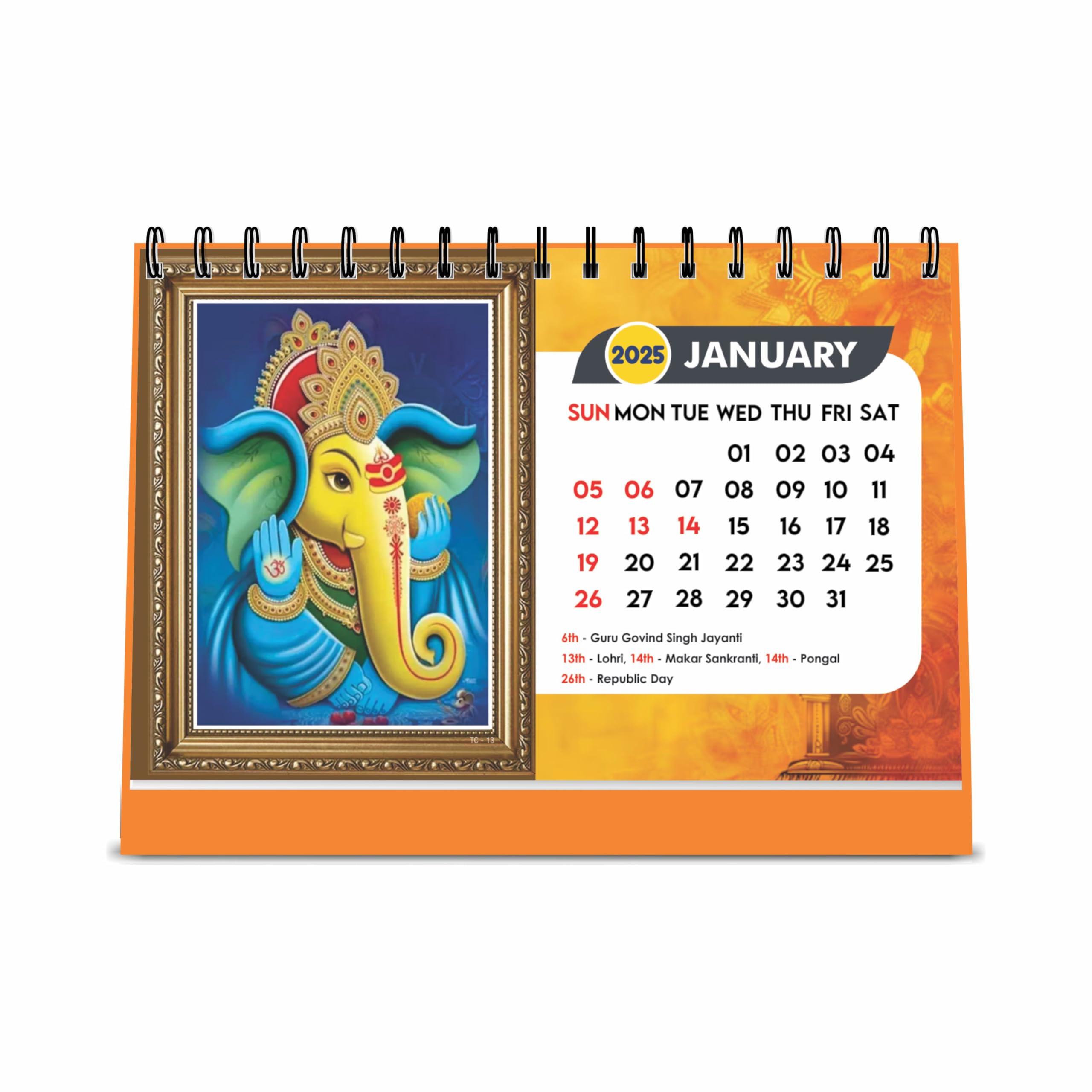 Escaper Lord Ganesha Calendar 2025 Desk Ganesh Ji Calendar 2025 ...