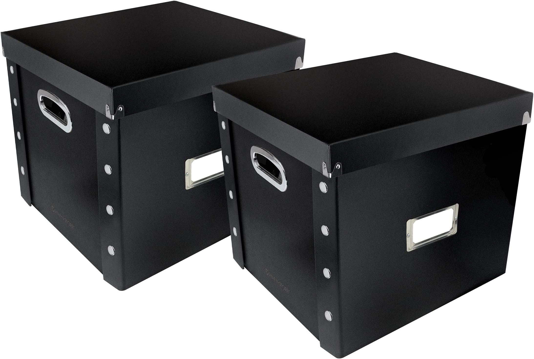 Snap-N-Store CD Storage Boxes, Set of 2 Boxes, Black (SNS01617 ...