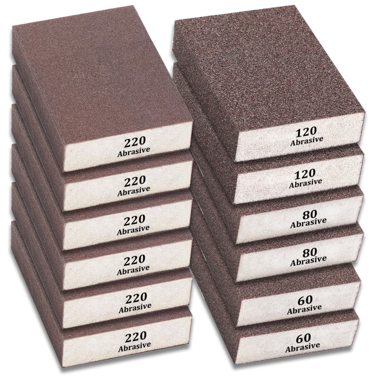Amazon.com: Tnisesm 12Pcs Sanding Blocks 60/80/120/220 Grits Sanding ...