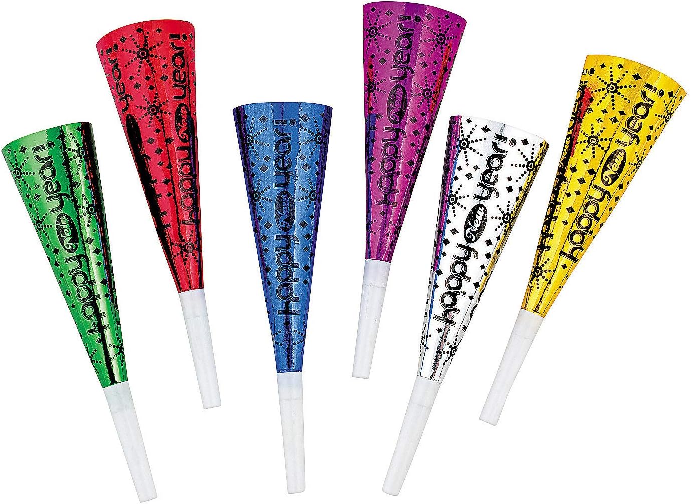 Amazon.com: Bright New Years Horns (DZ) - Party Supplies - 12 Pieces ...