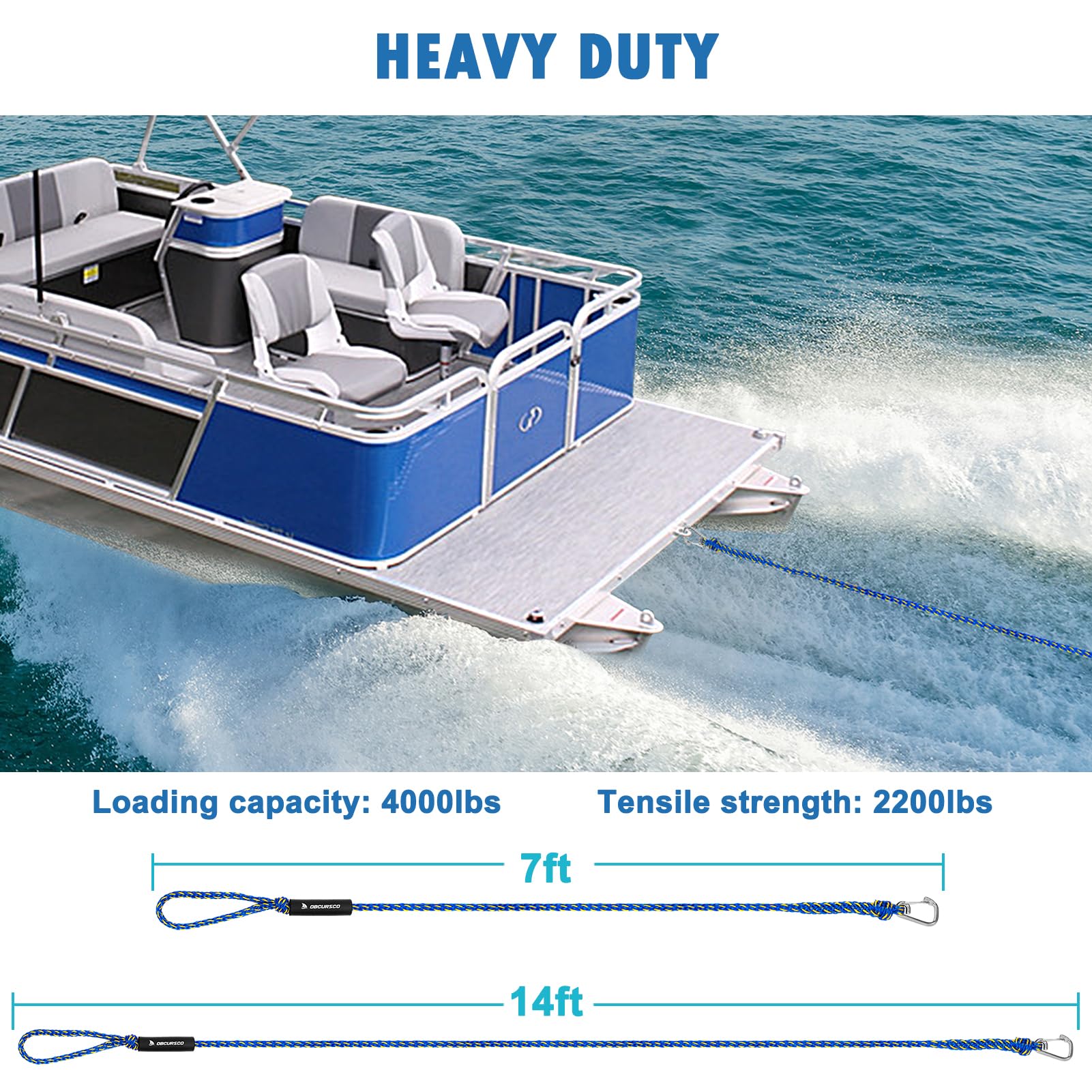 Snapklik.com : Obcursco PWC Dock Lines Boat Dock Lines 1/2 X (7ft ...