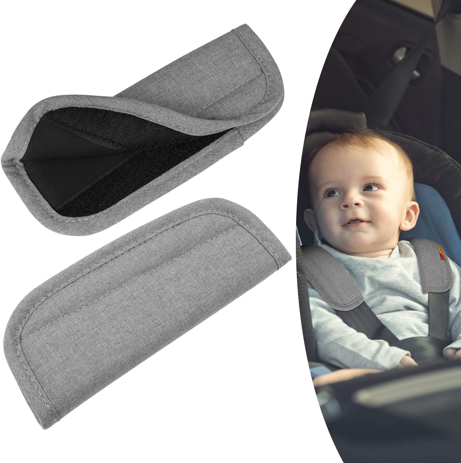 URAQT Car Seat Belt Pads, 2 Pack Baby Stroller Car Seat Strap Covers ...