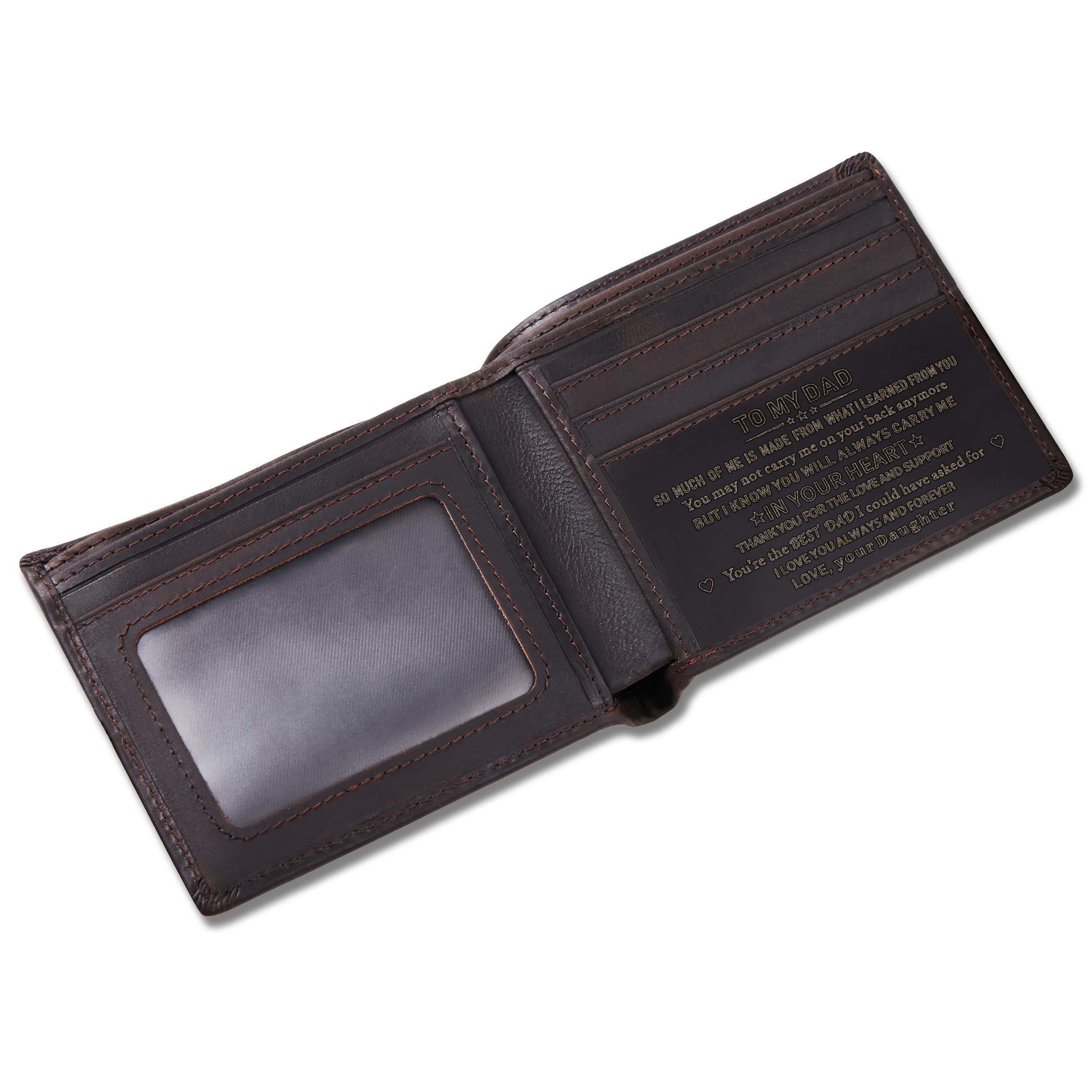 Amazon.com: Personalized Engraved Leather Wallet for Dad Daddy from ...