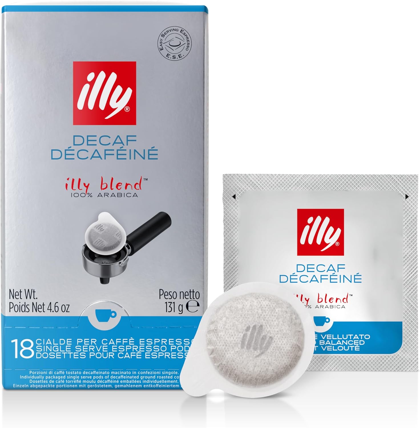 illycaffe illy Individually Wrapped Decaffeinated Coffee Servings, 18 ...