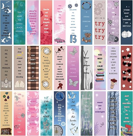 30PCS Music Lyric Bookmarks for Music Lovers - Popular Singer Ablums ...