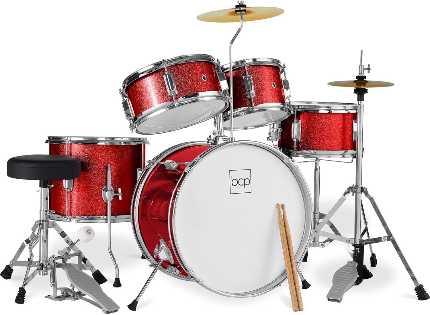 Amazon.com: Best Choice Products Kids 5-Piece Beginner Drum Set Junior ...