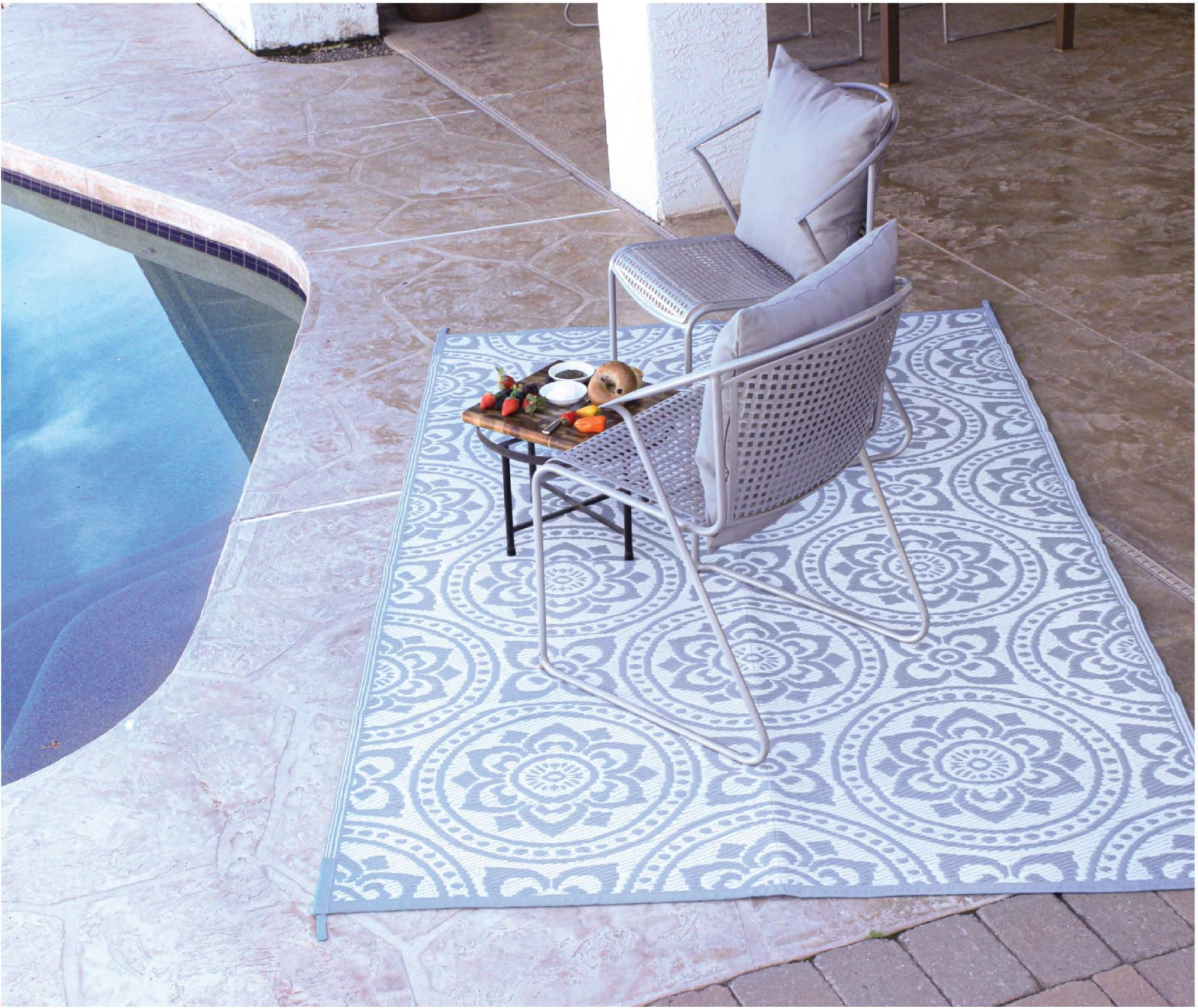 Amazon.com: Stylish Camping 219121 9-feet by 12-feet Reversible Mat ...