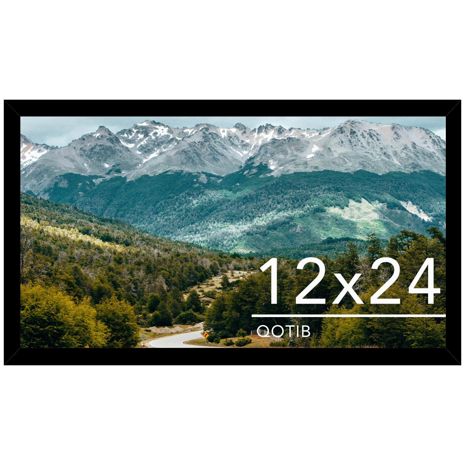 Amazon.com - QOTIB Wood 12x24 Picture Frame Black for Wall Hanging, 12 ...