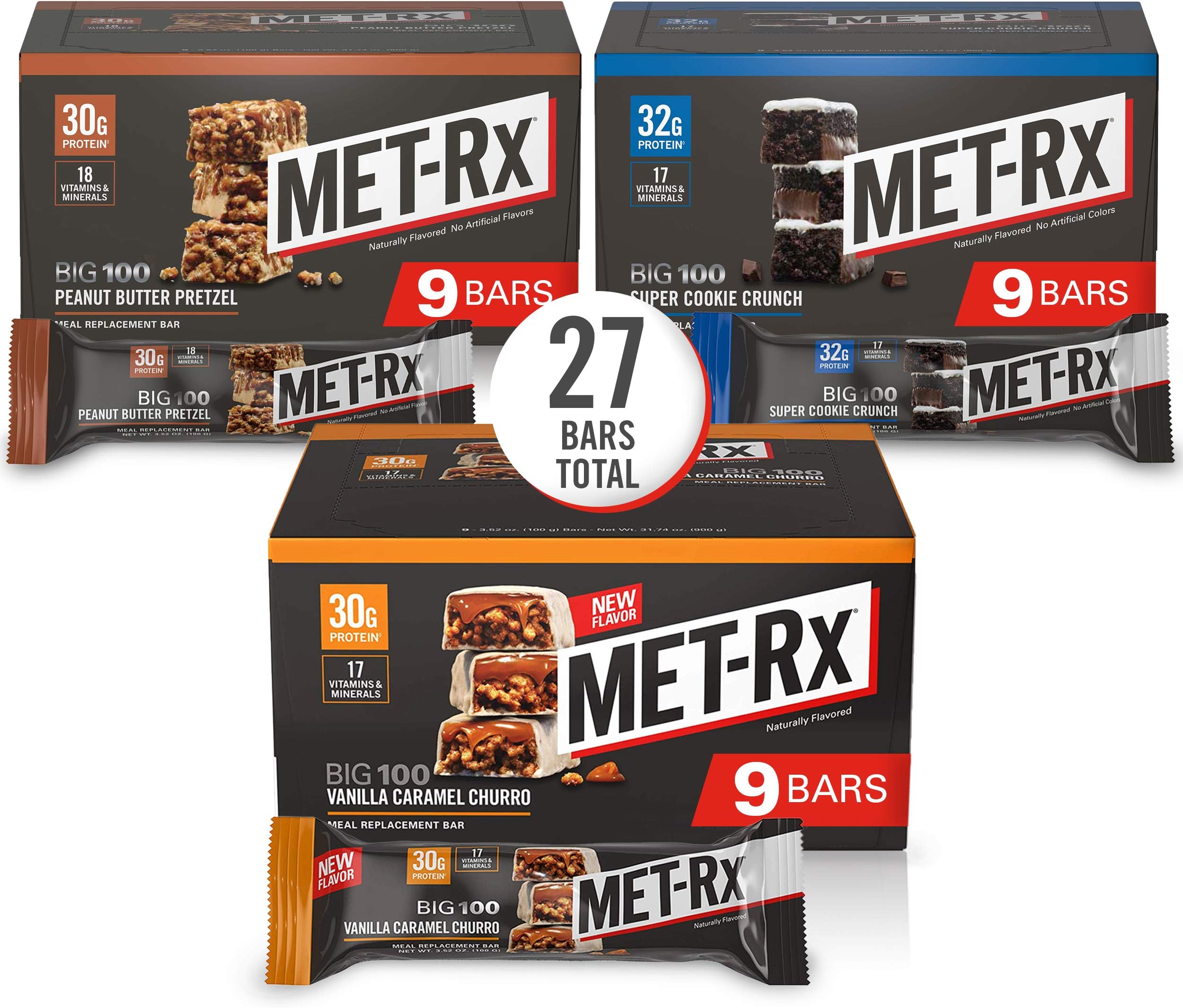 Amazon.com: MET-Rx Big 100 Colossal Protein Bars, Healthy Meal ...