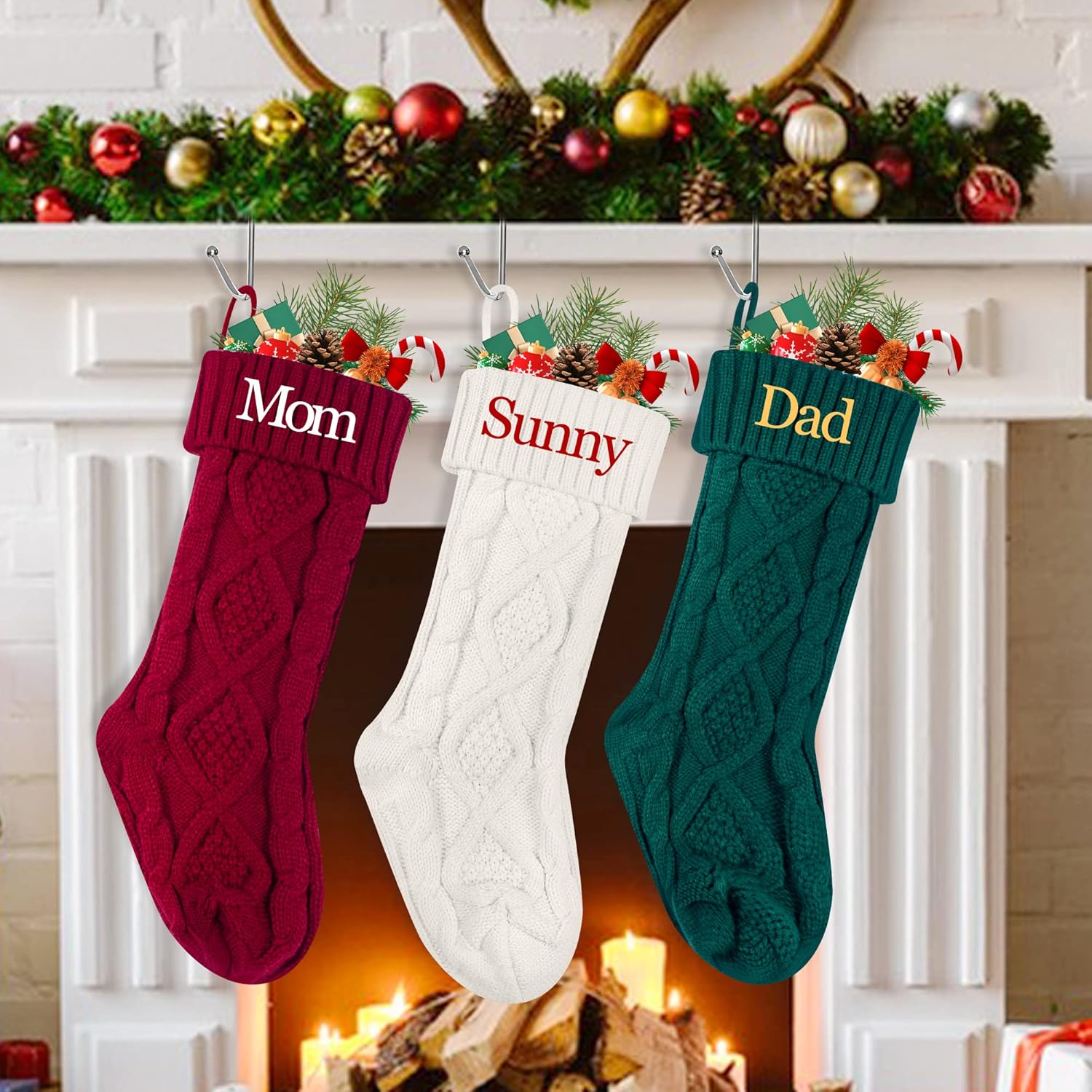 Amazon.com: Personalized Christmas Stockings 18”Custom Name Christmas ...