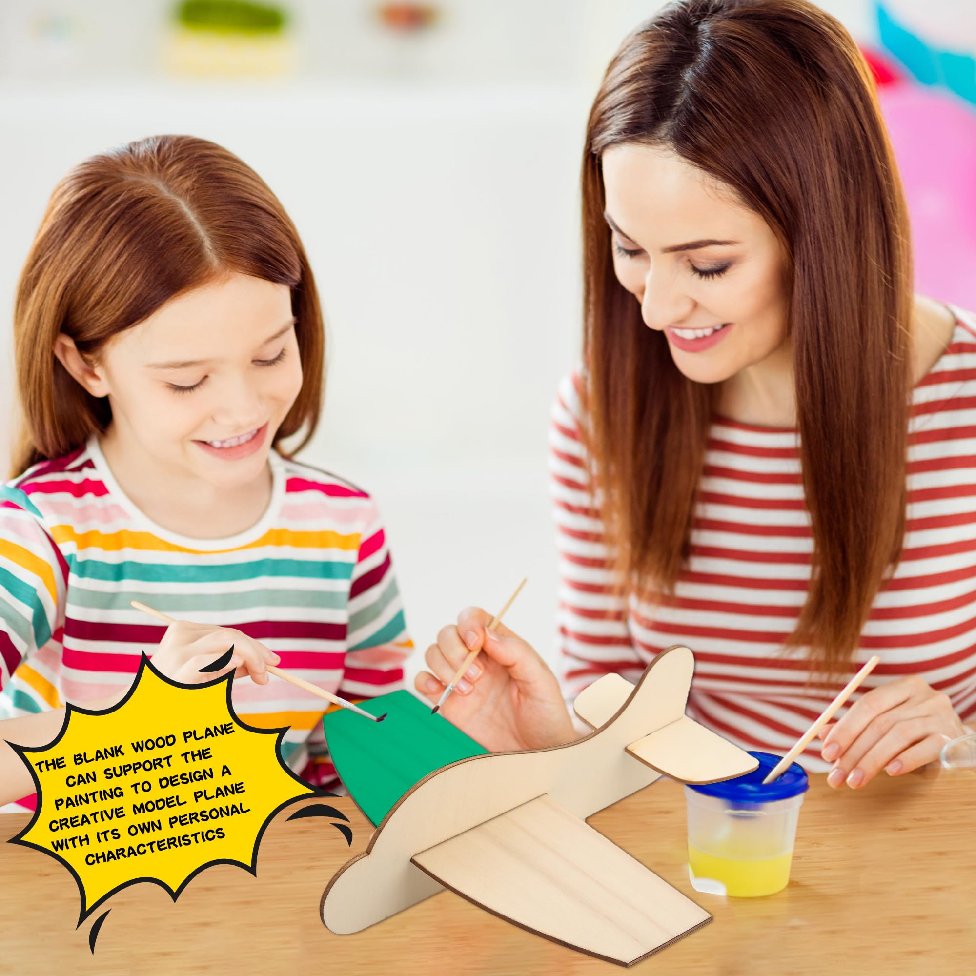 Snapklik.com : 48 Pack Wooden DIY Airplane Paintable Wood Glider Plane ...