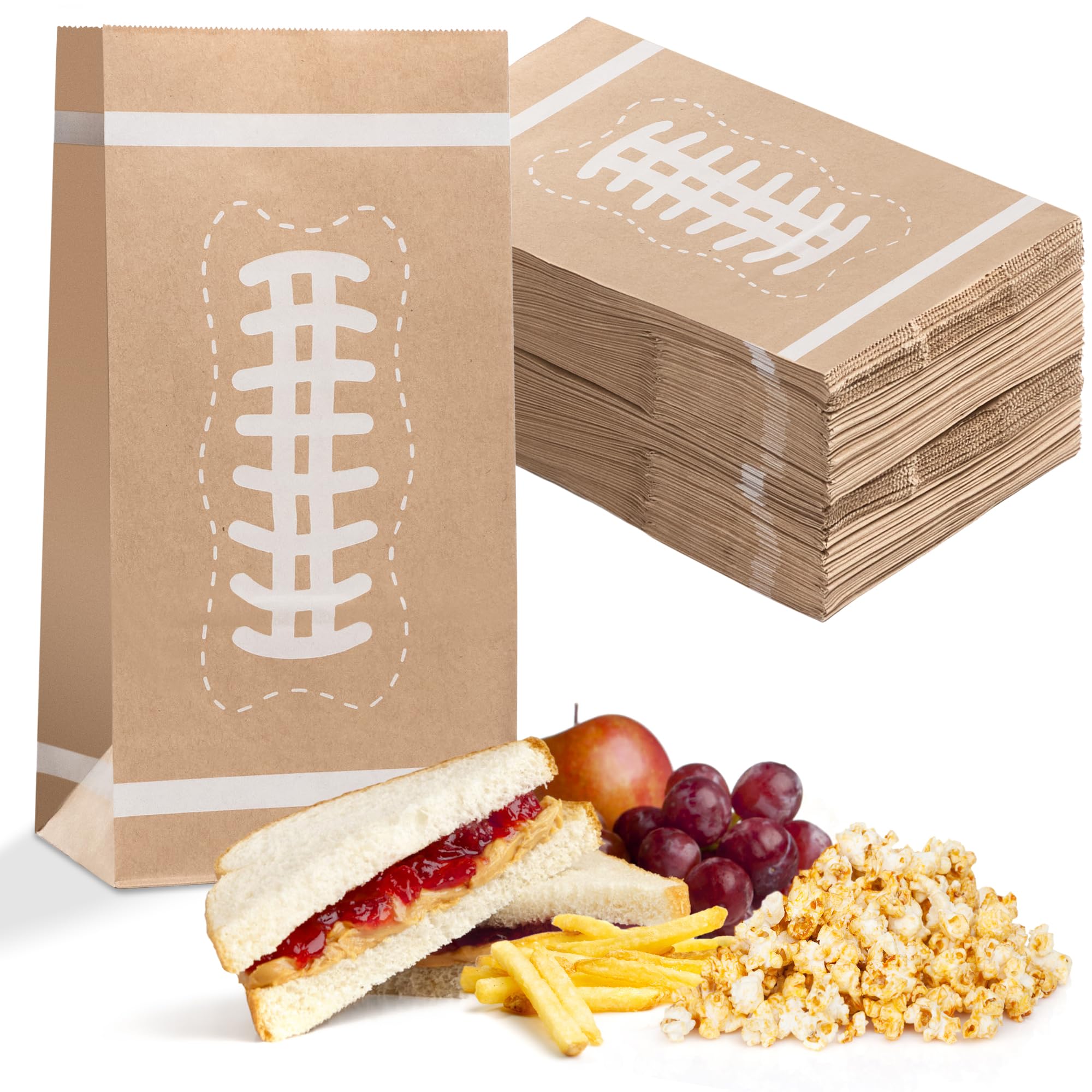 Amazon.com: Retrora 100Pcs Football snack Bags 8lb Football Kraft Brown ...