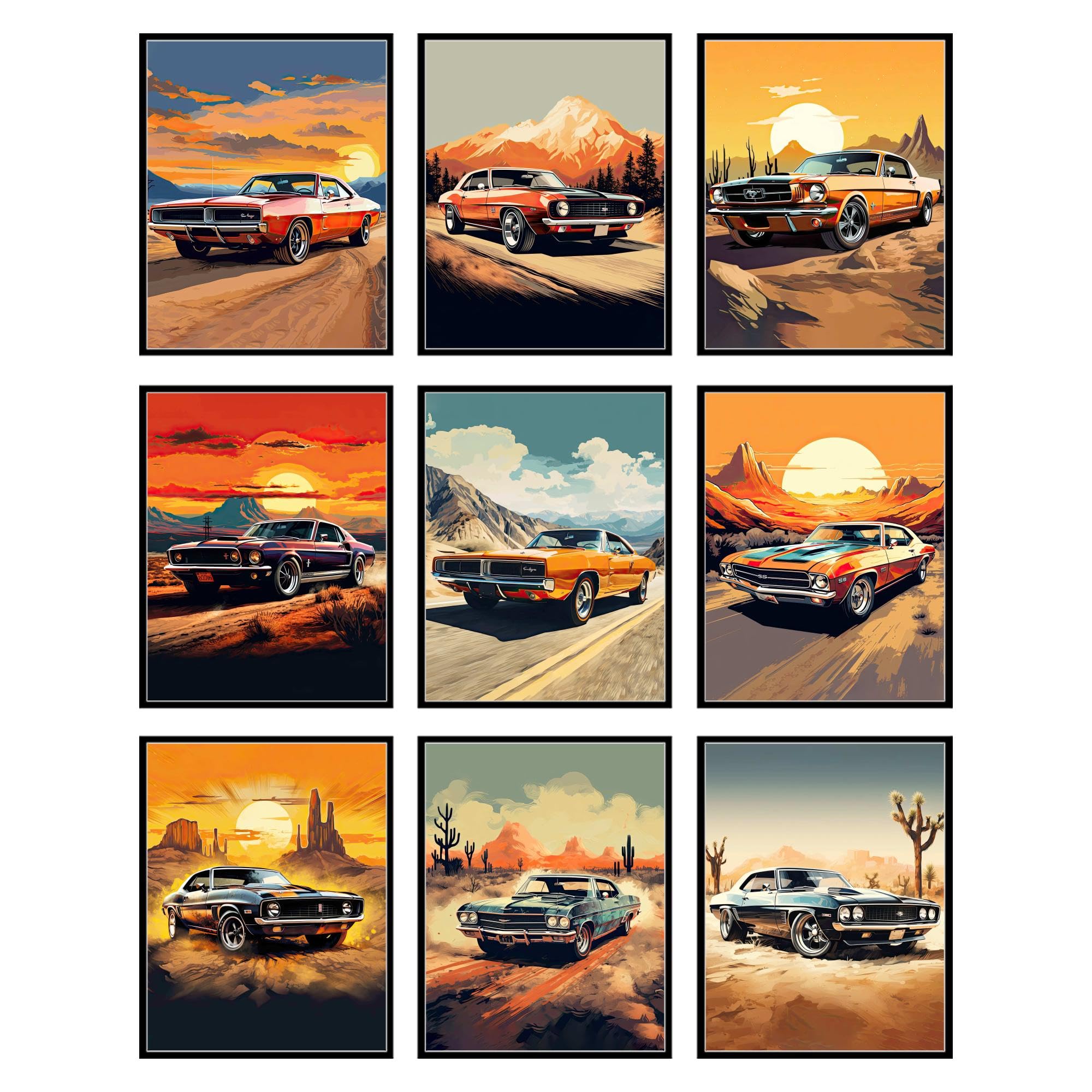 Vintage Muscle Car Posters