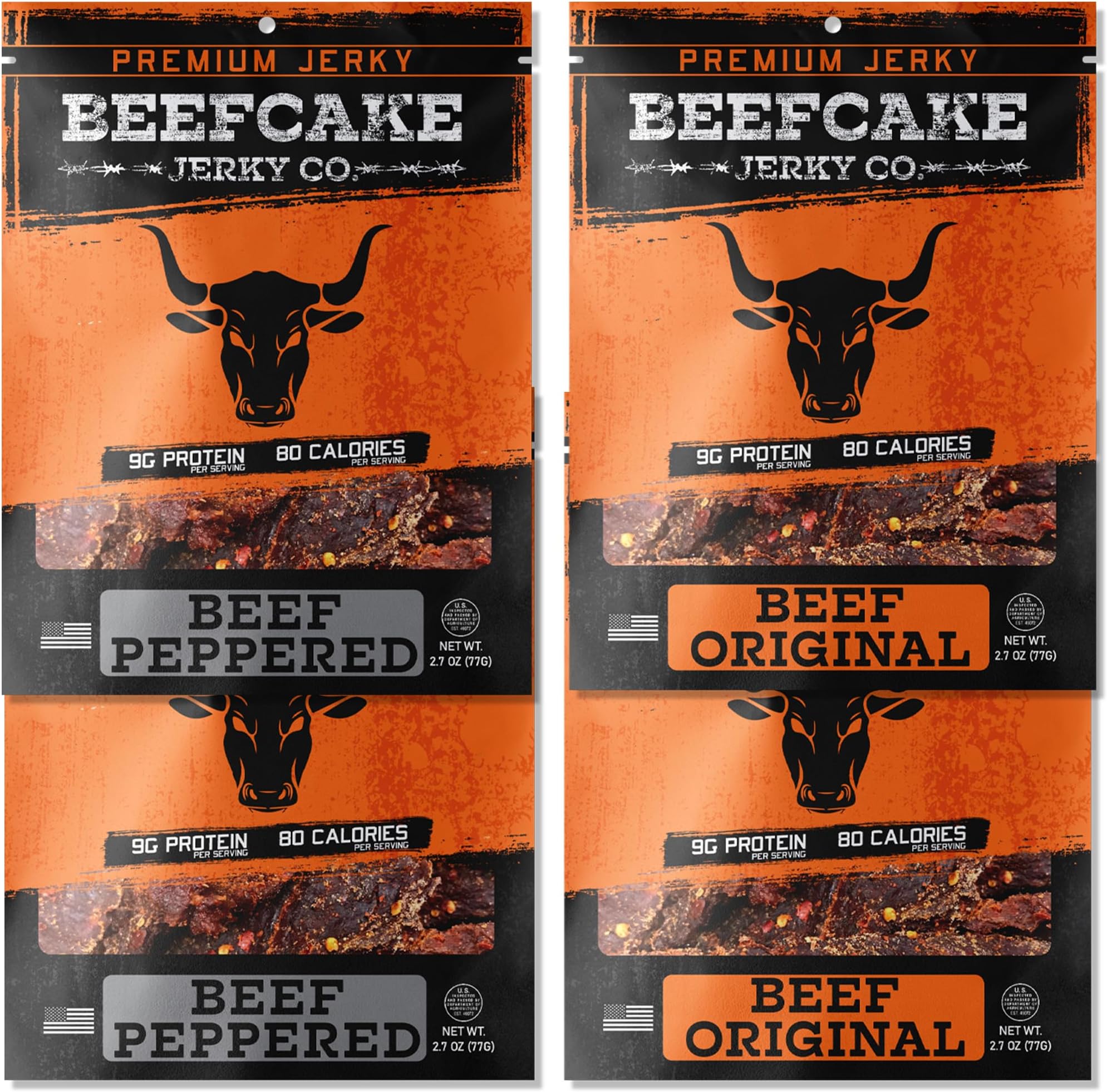 Amazon.com: BEEFCAKE Jerky Classic Beef Bundle, Includes Beef Jerky ...