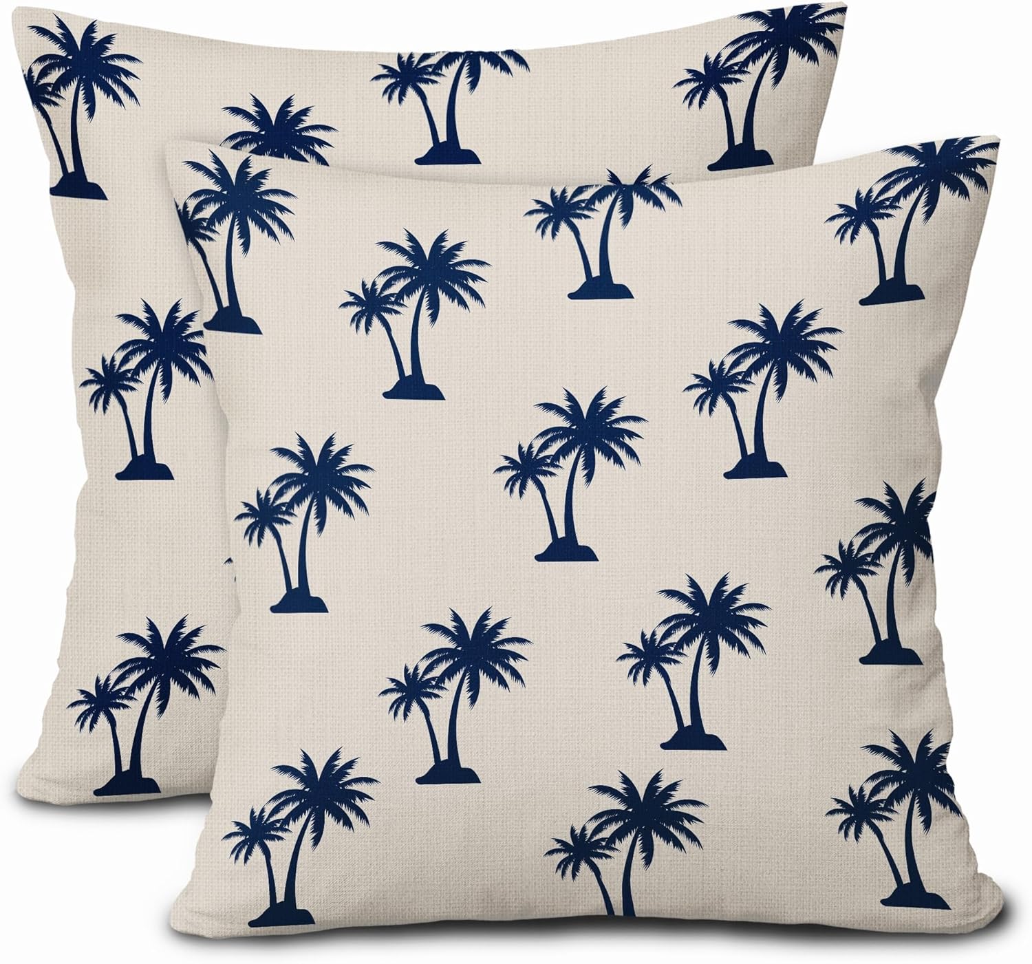 Amazon.com: Tropical Palm Tree Pillow Covers 18x18 Inch Navy Blue ...