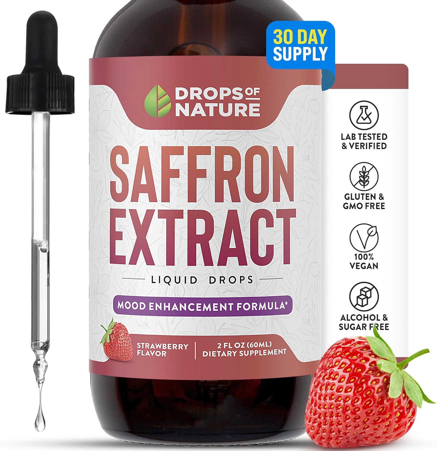 Amazon.com: Saffron Liquid Drops Supplement for Wellness - Made with ...