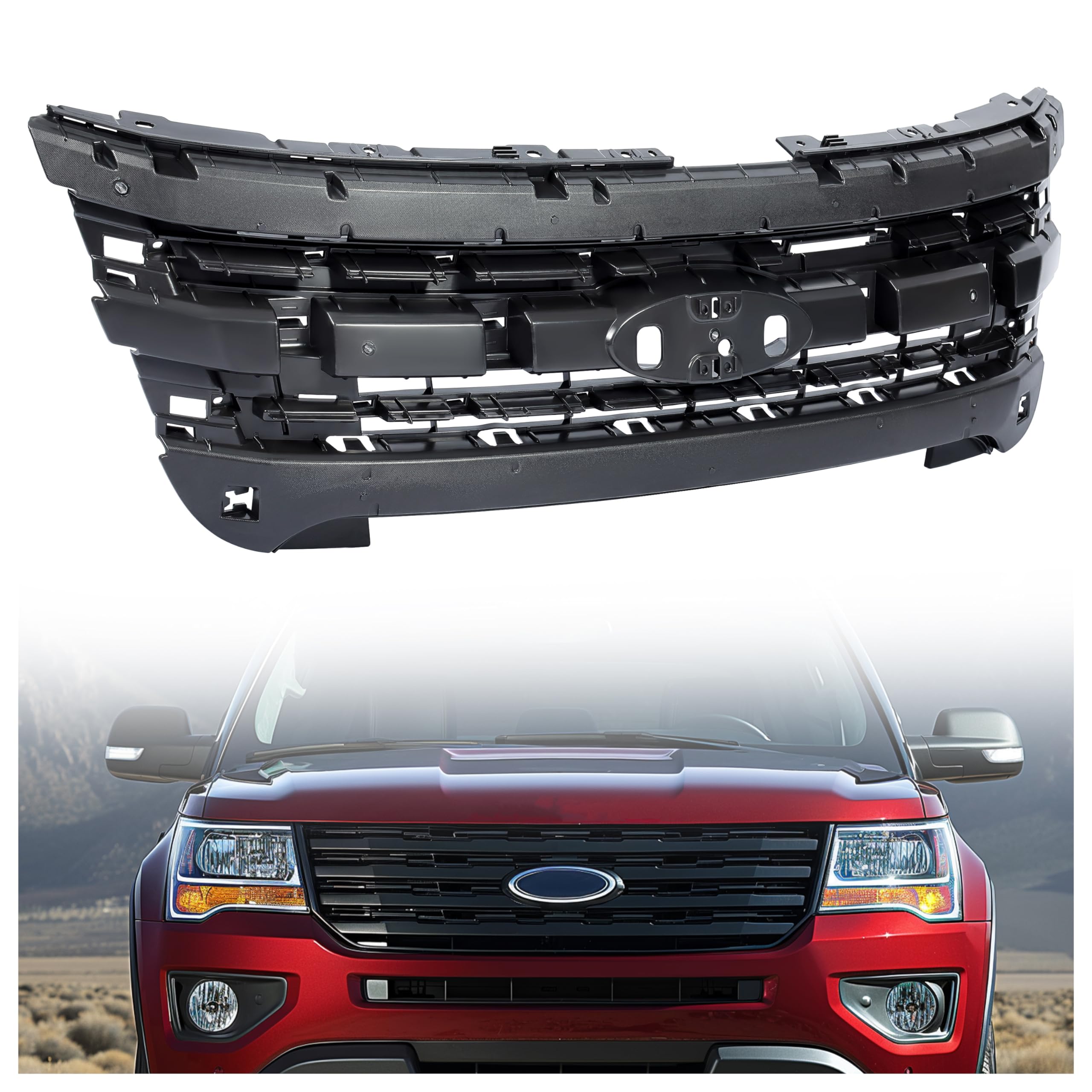 Amazon.com: HECASA Grille Shell Compatible with 2011-2015 Ford Explorer ...