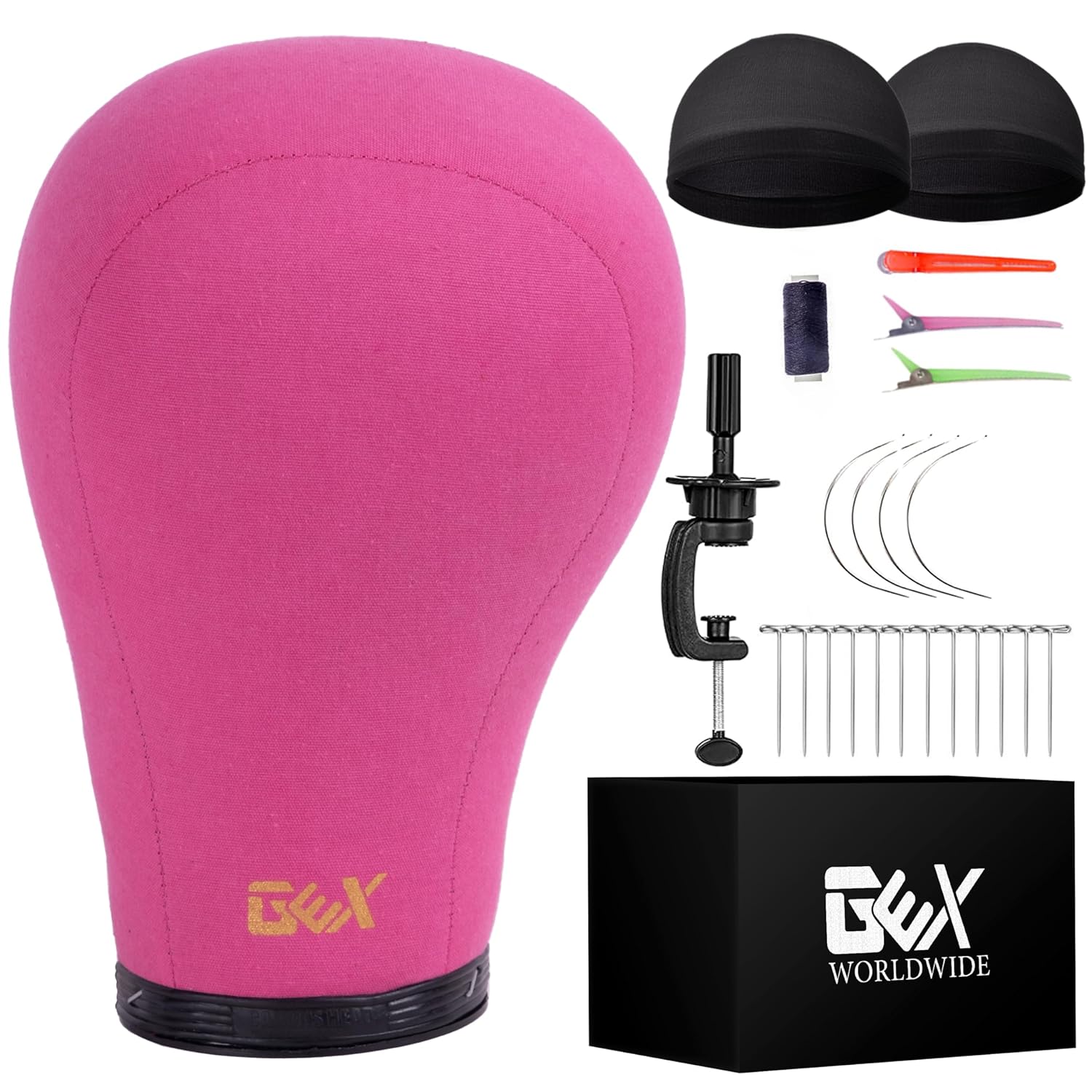 Amazon.com: gexworldwide GEX 20"-24" Canvas Cork Wig Block Mannequin Head for Wig Making Drying ...