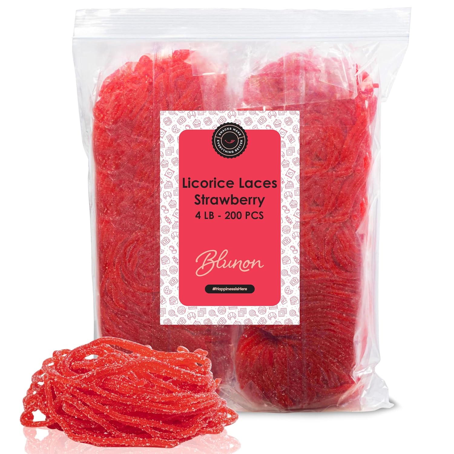 Amazon.com : Strawberry Licorice Laces Sour Candy - Red Sour Straws - 4 ...