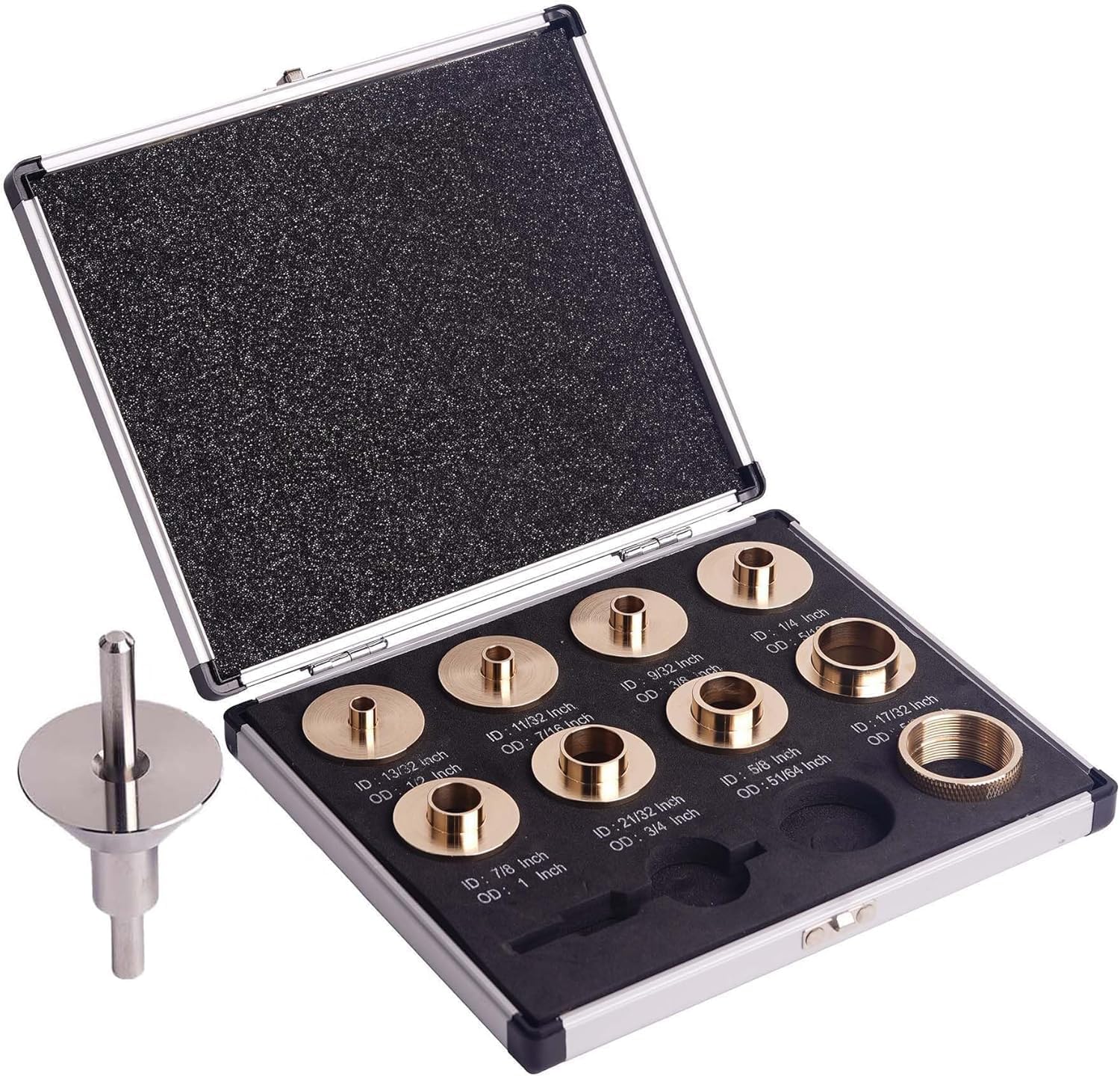 SpeTool 10-Piece Brass Router Template Bushing Guide Set with Centering ...