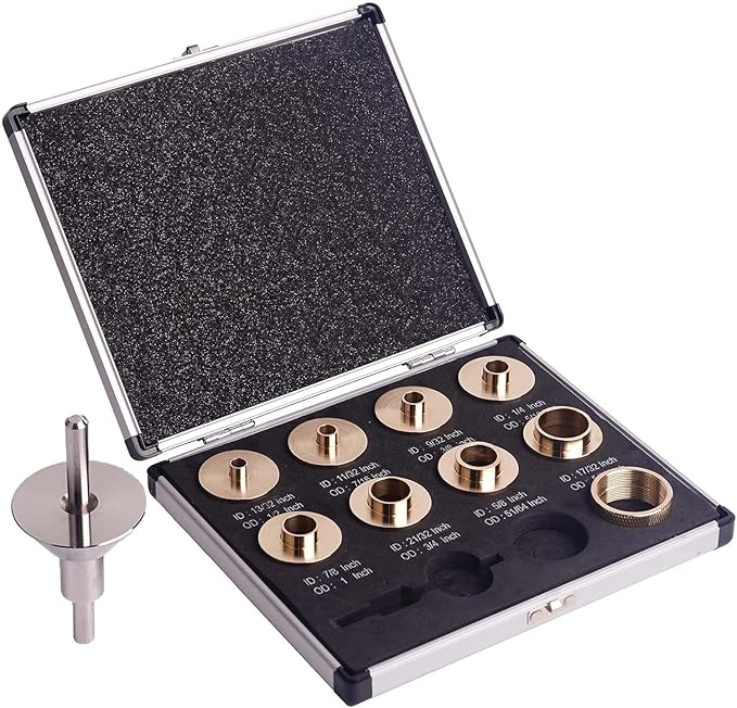 SpeTool 10-Piece Brass Router Template Bushing Guide Set with Centering ...