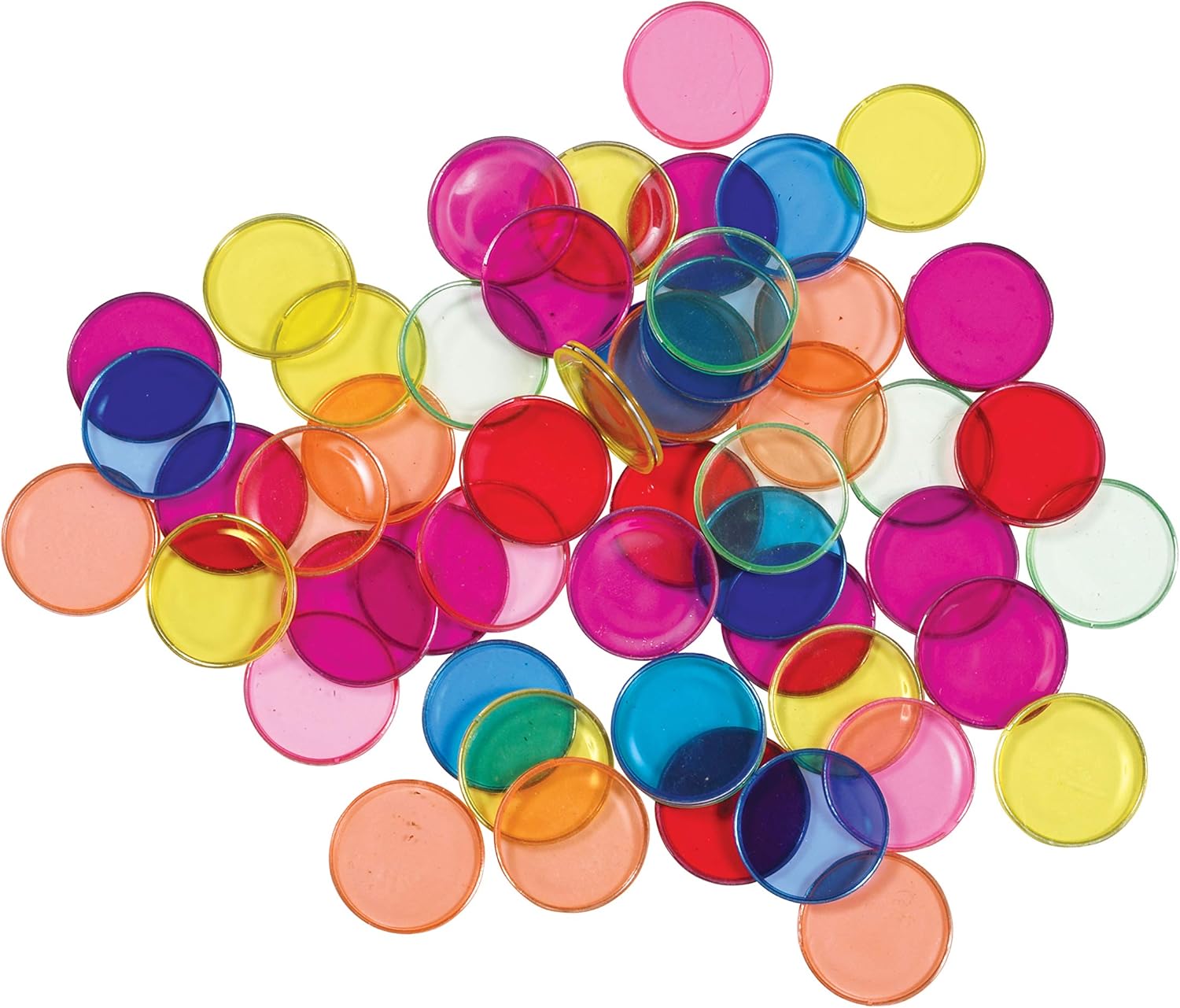 LEARNING ADVANTAGE-7253 Transparent Plastic Counters - Steel-Ringed ...