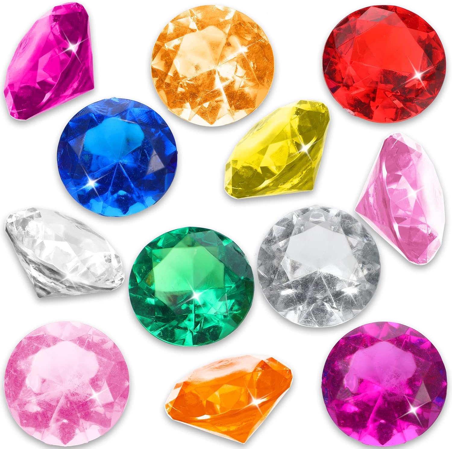 Amazon.com: ZCYSRLQIN 12 Pcs Diving Gems Pool Toys Large Acrylic Gems ...